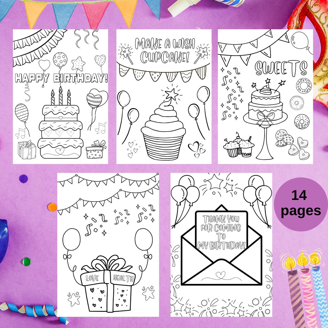 The Perfect Colouring Sheets for Kids Party Happy Birthday Colouring ...