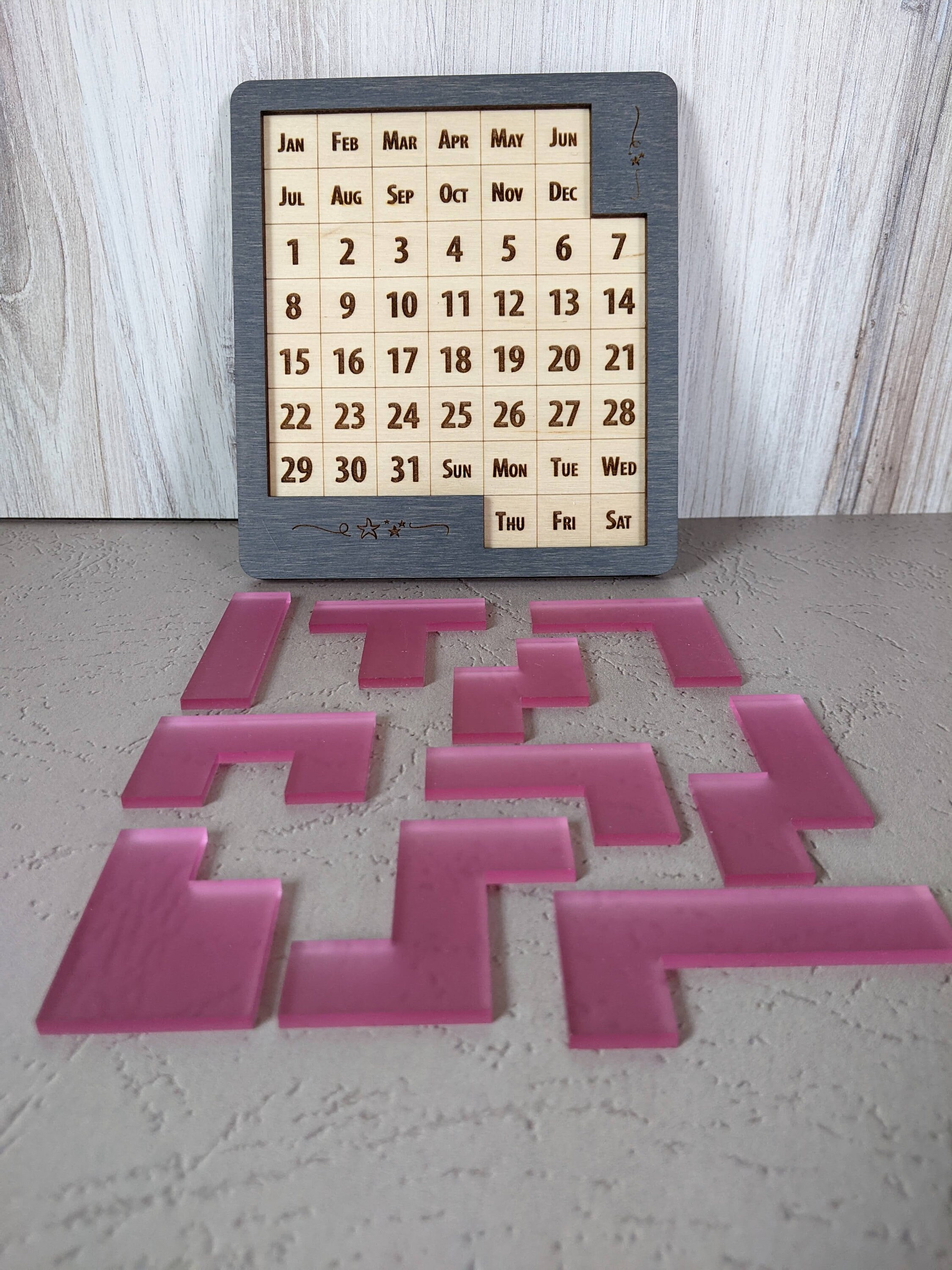 Date Puzzle Calendar - SVG Laser Cut File - Etsy UK