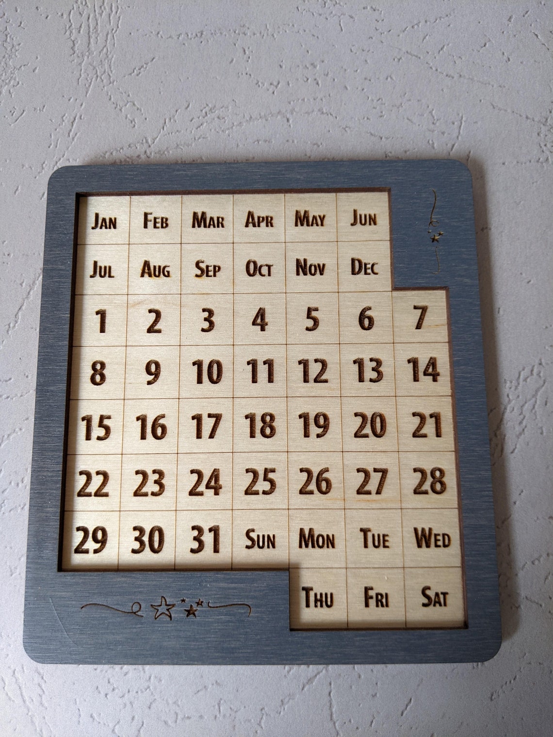 Date Puzzle Calendar - SVG Laser Cut File - Etsy