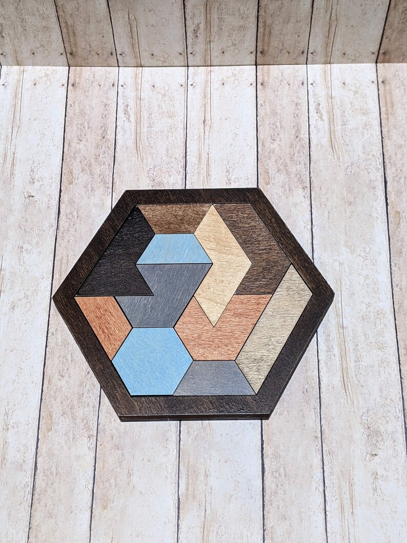 Wooden Trapezoid Puzzle SVG Laser Cut File - Etsy