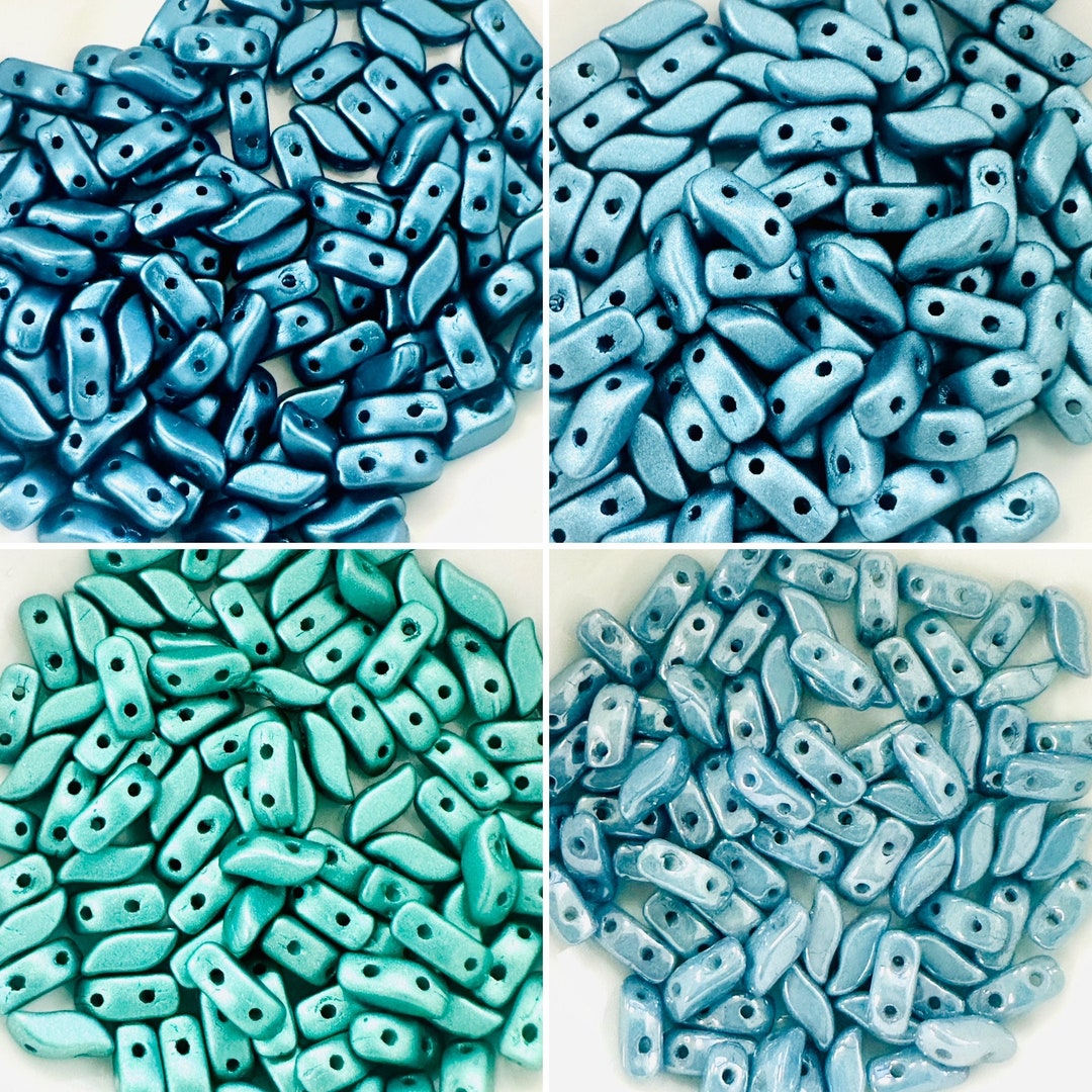 Czech Glass Stormduos Two Hole Beads 50 Beads - Etsy