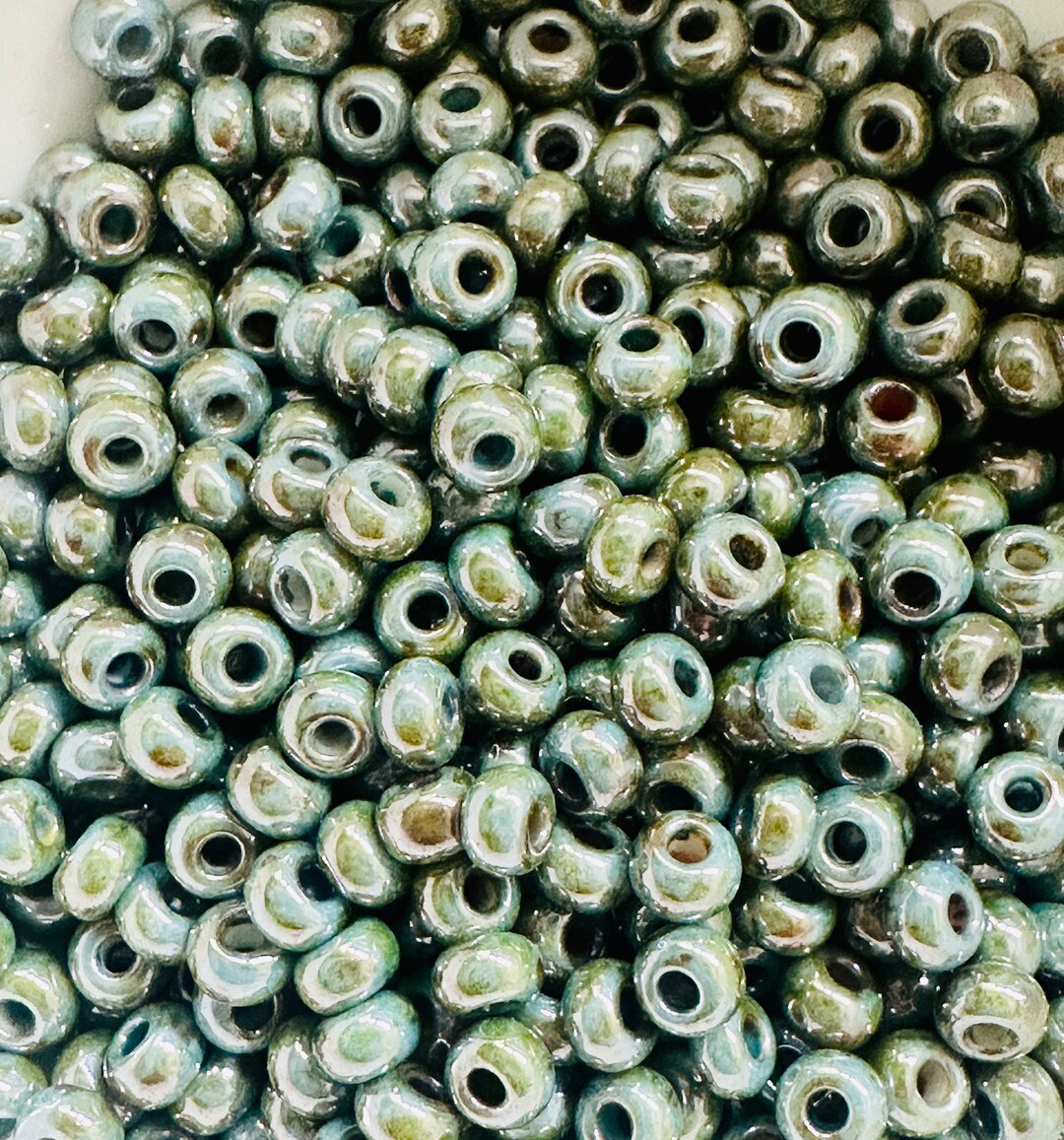 8/0 Turquoise Picasso Czech Seed Beads (20 Grams Approx. 700 Beads) - Etsy