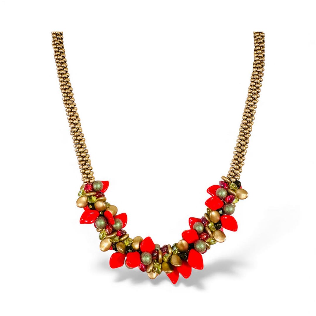 Berry Christmas Kumihimo Necklace Kit and Tutorial, DIY Jewelry Making ...