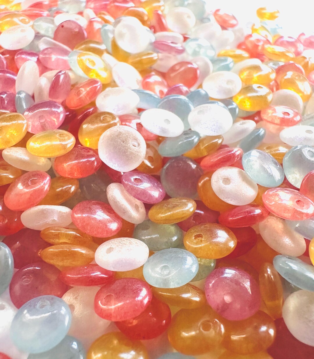6mm Lentil Candy Mix One Hole Top Drilled Beads (50 Pieces) - Etsy