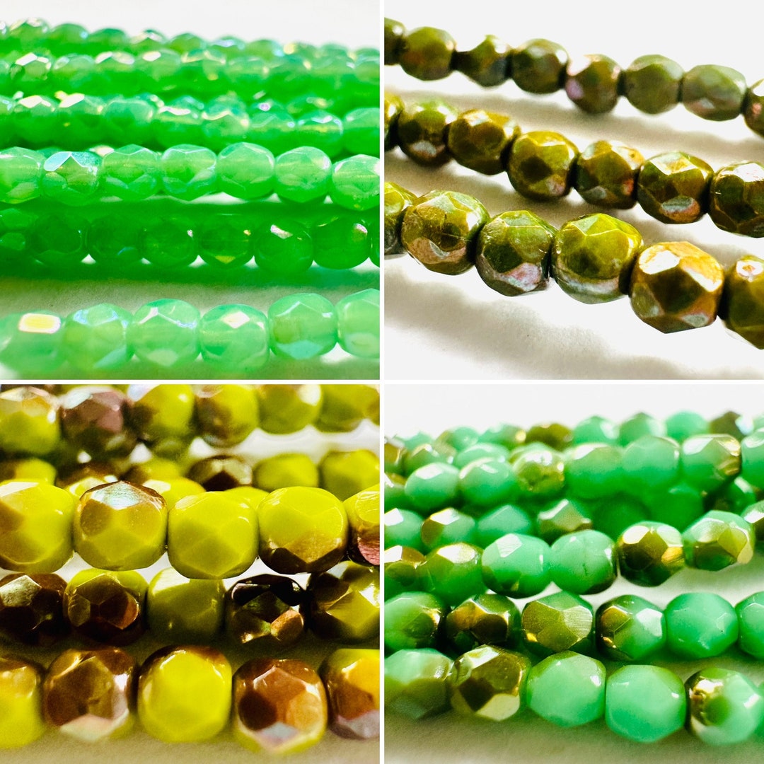 3mm Czech Fire Polish Beads - Round Faceted (50 Beads) - Etsy
