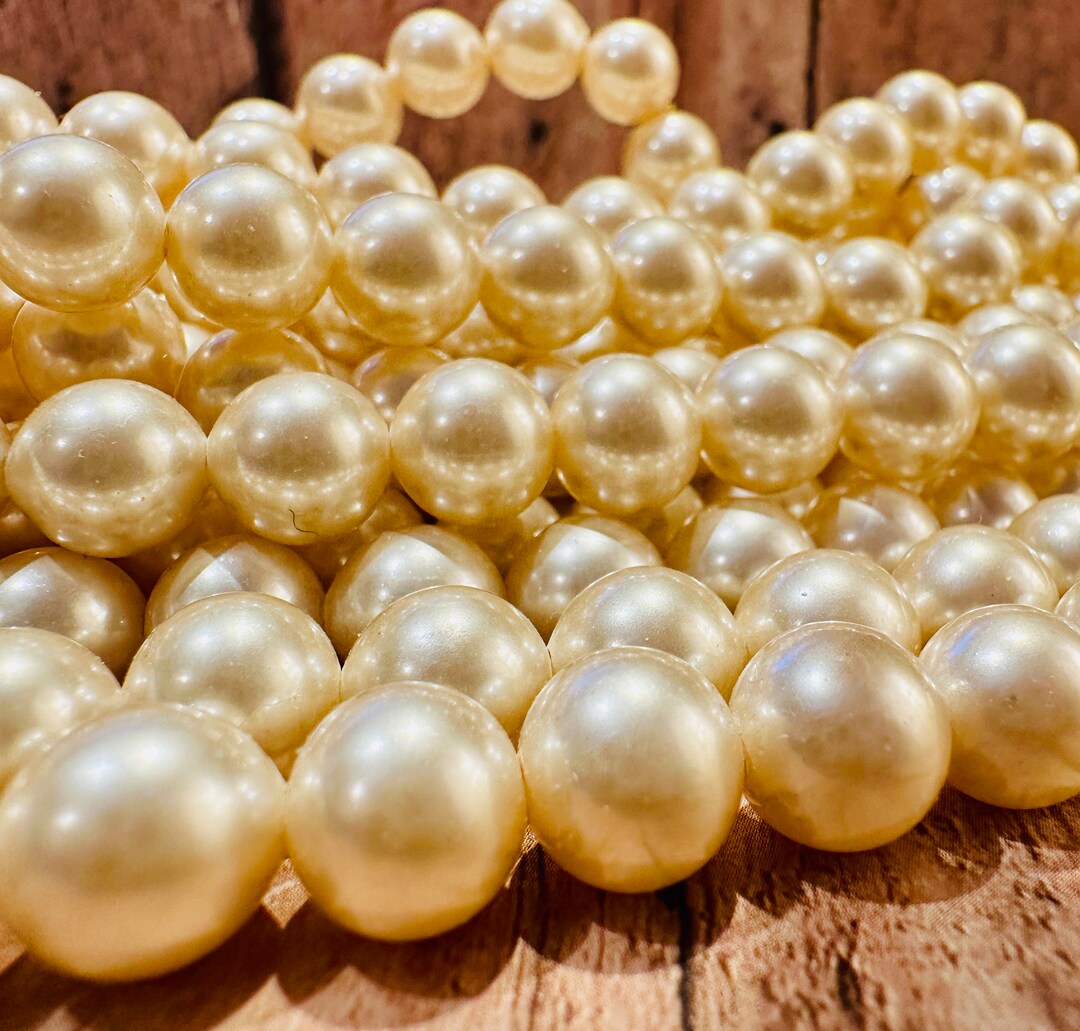 Vintage Miriam Haskell 9mm Ivory 30" Round Pearl Strand Made in Japan ...