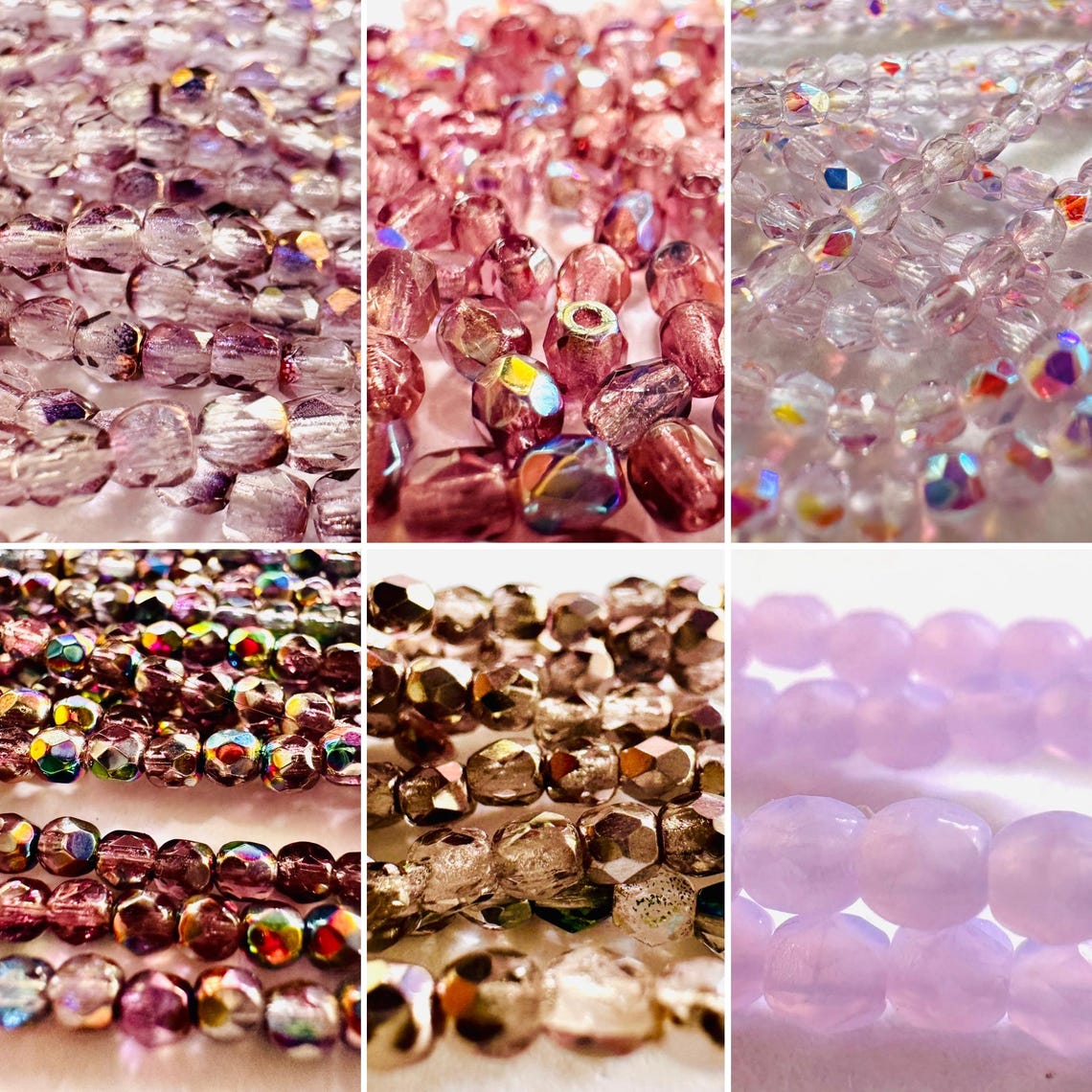 3mm Purple Czech Fire Polish Beads Round Faceted (50 Beads) - DIY ...