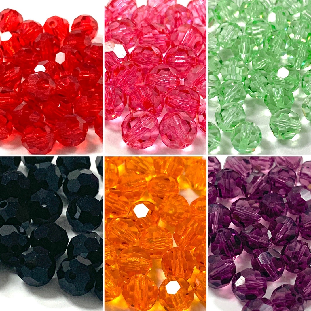 6mm Swarovski 5000 Faceted Round Crystal Beads- Comes in Multiple Colors - Etsy