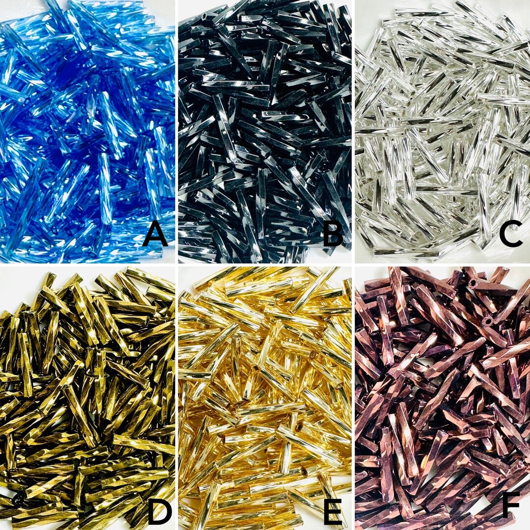 12mm Japanese Long Twisted Bugles (10 Grams - Approx. 185 Beads) - Etsy