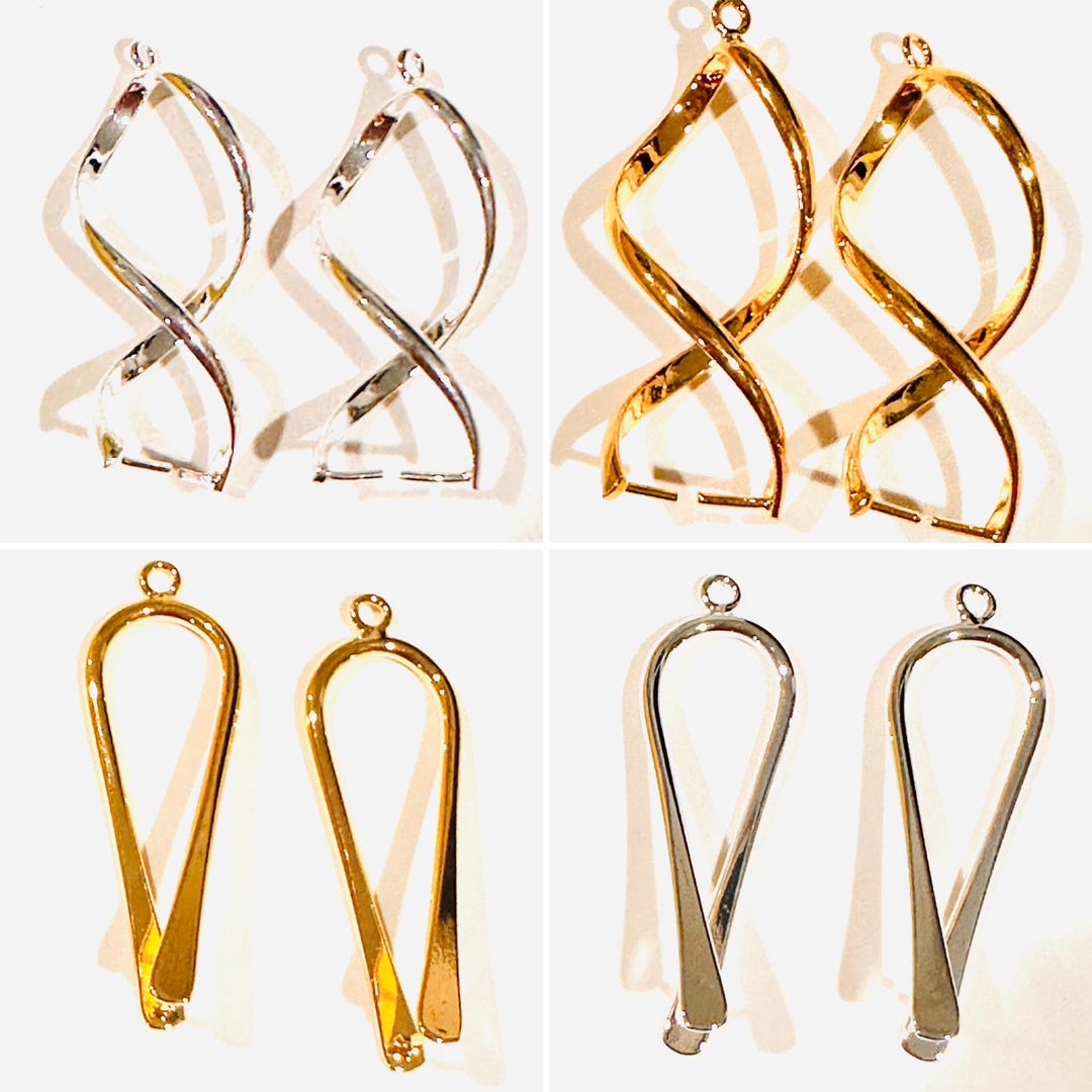 Add a Bead Earring/pendant Pinch Bail Set of 2 - Gold or Silver Twist ...