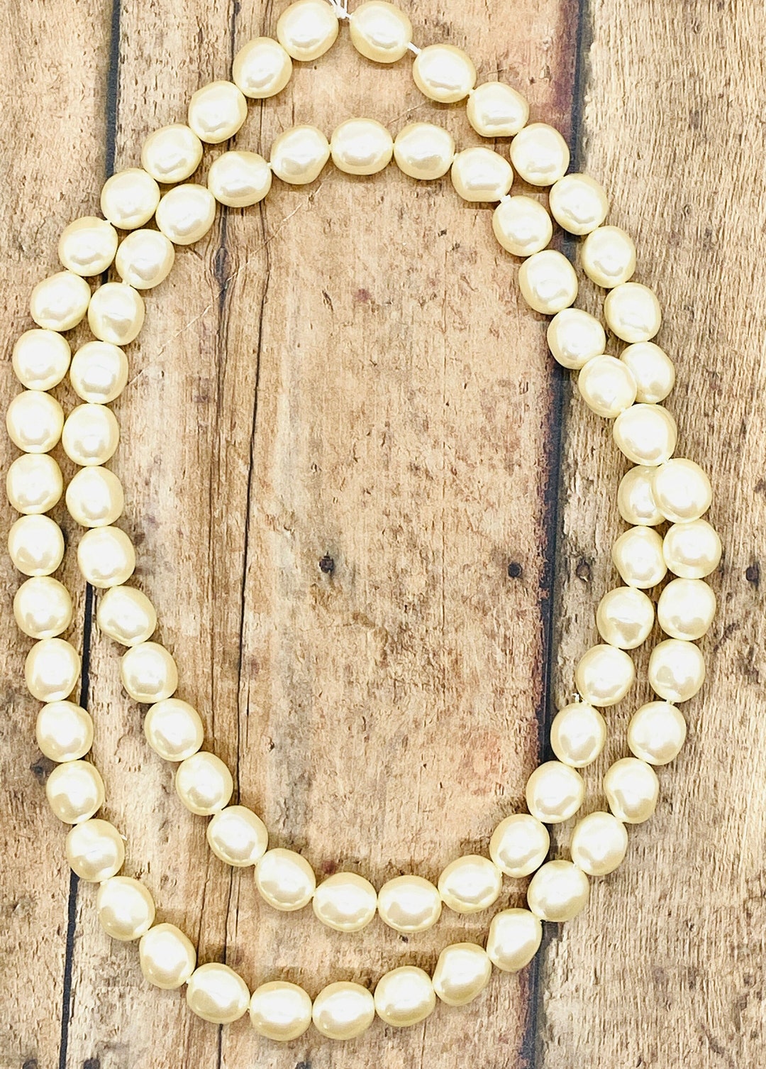 Vintage Miriam Haskell 10mm Baroque Cream 30" Pearl Strand Made in ...