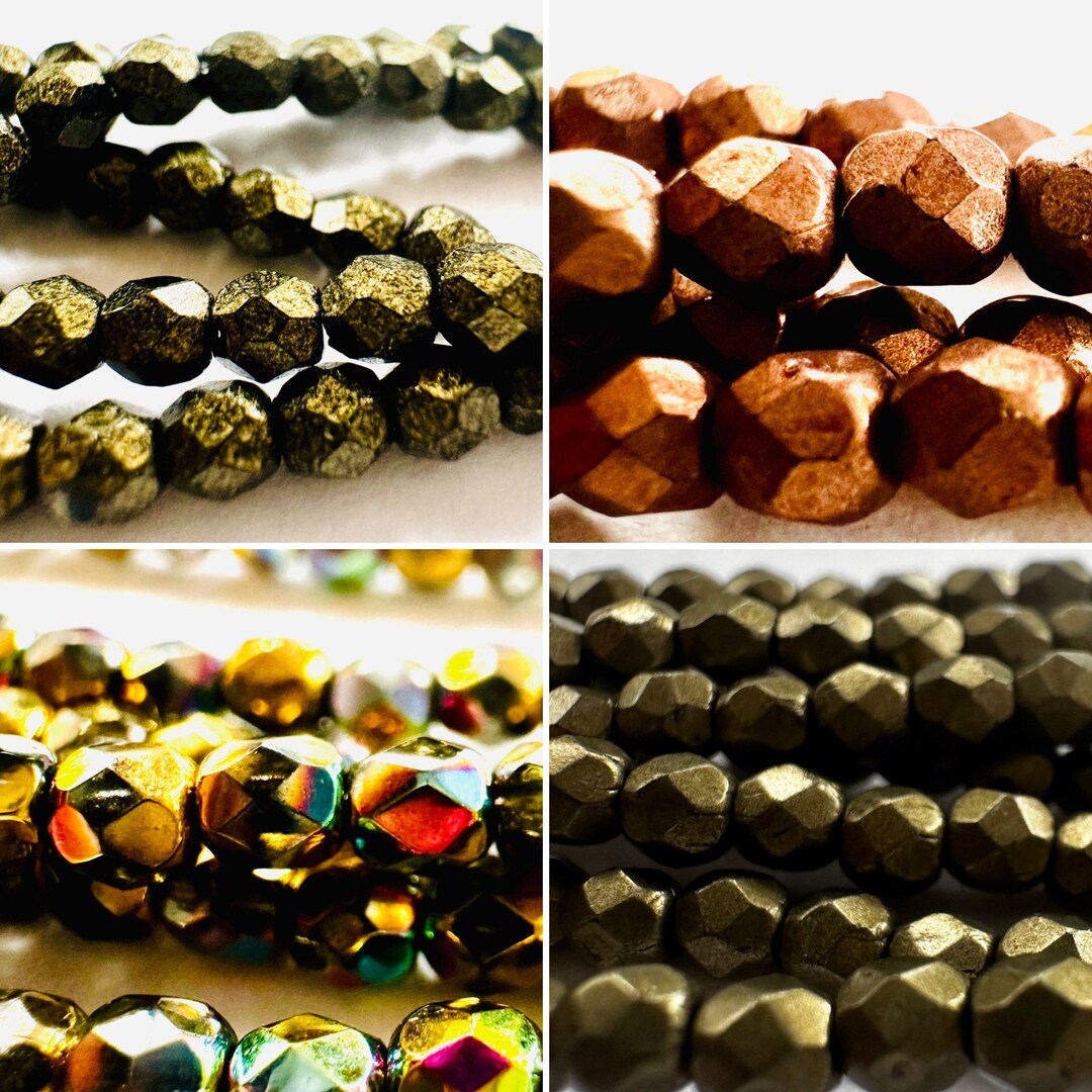 3mm Czech Fire Polish Beads - Round Faceted (50 Beads) - Etsy