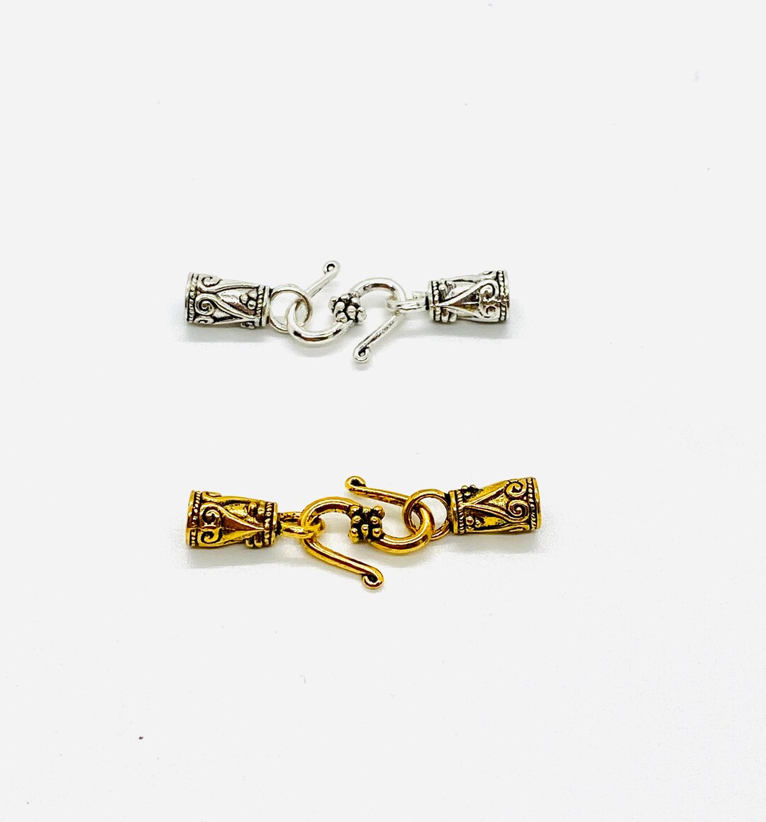 Kumihimo 4mm ID End Bead Caps With S Hook Clasp Set (gold or Silver ...