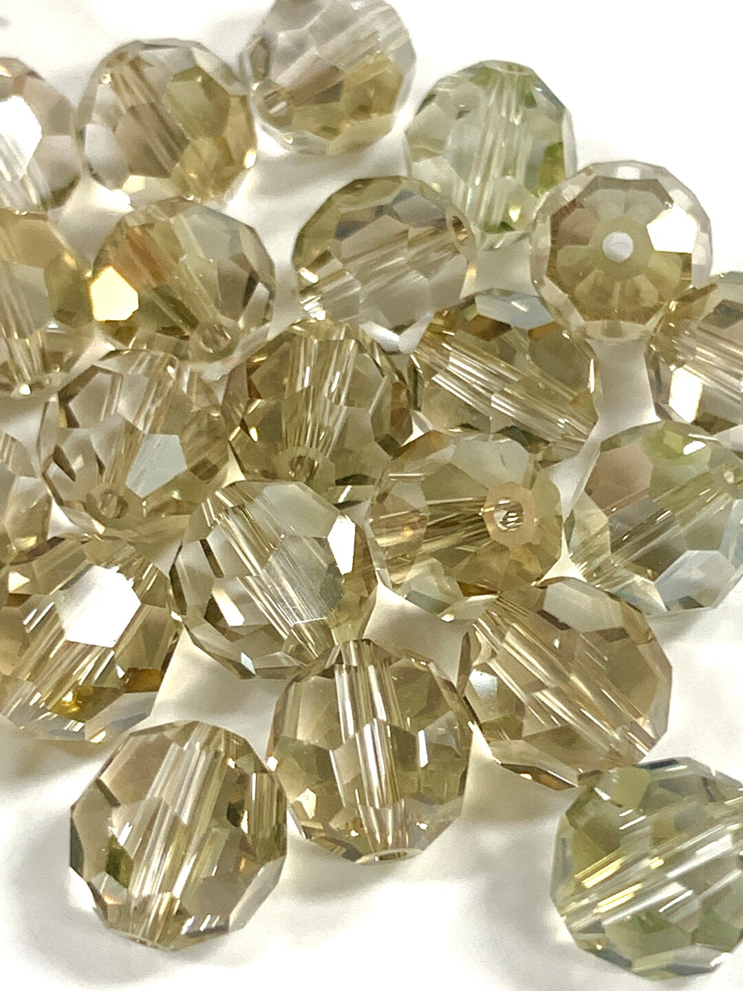 8mm Preciosa Faceted Round Crystal Beads in Viridian (8 Pieces) - Perfect Alternative to ...