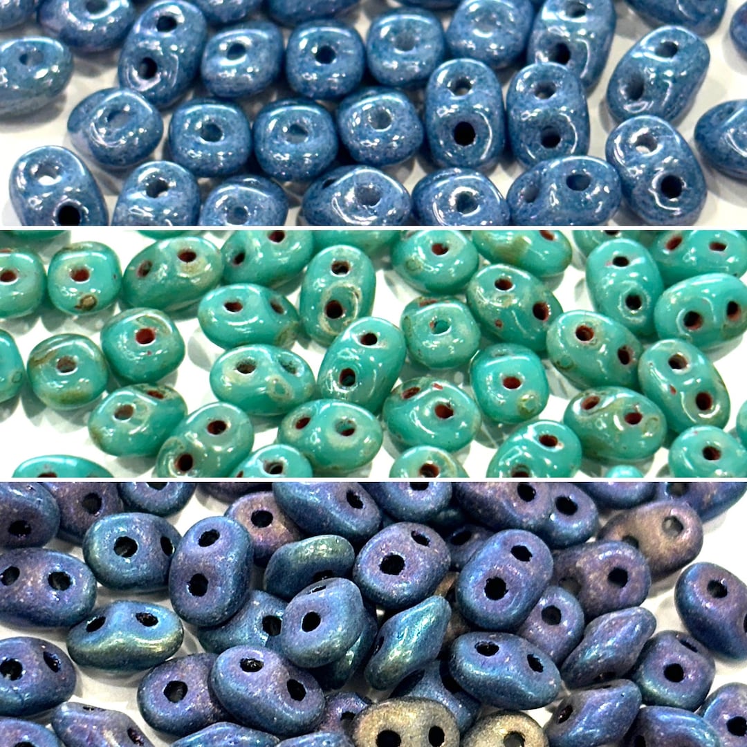 Superduos Two Hole Czech Glass Beads - 8+grams (approx. 100 Beads) - Etsy