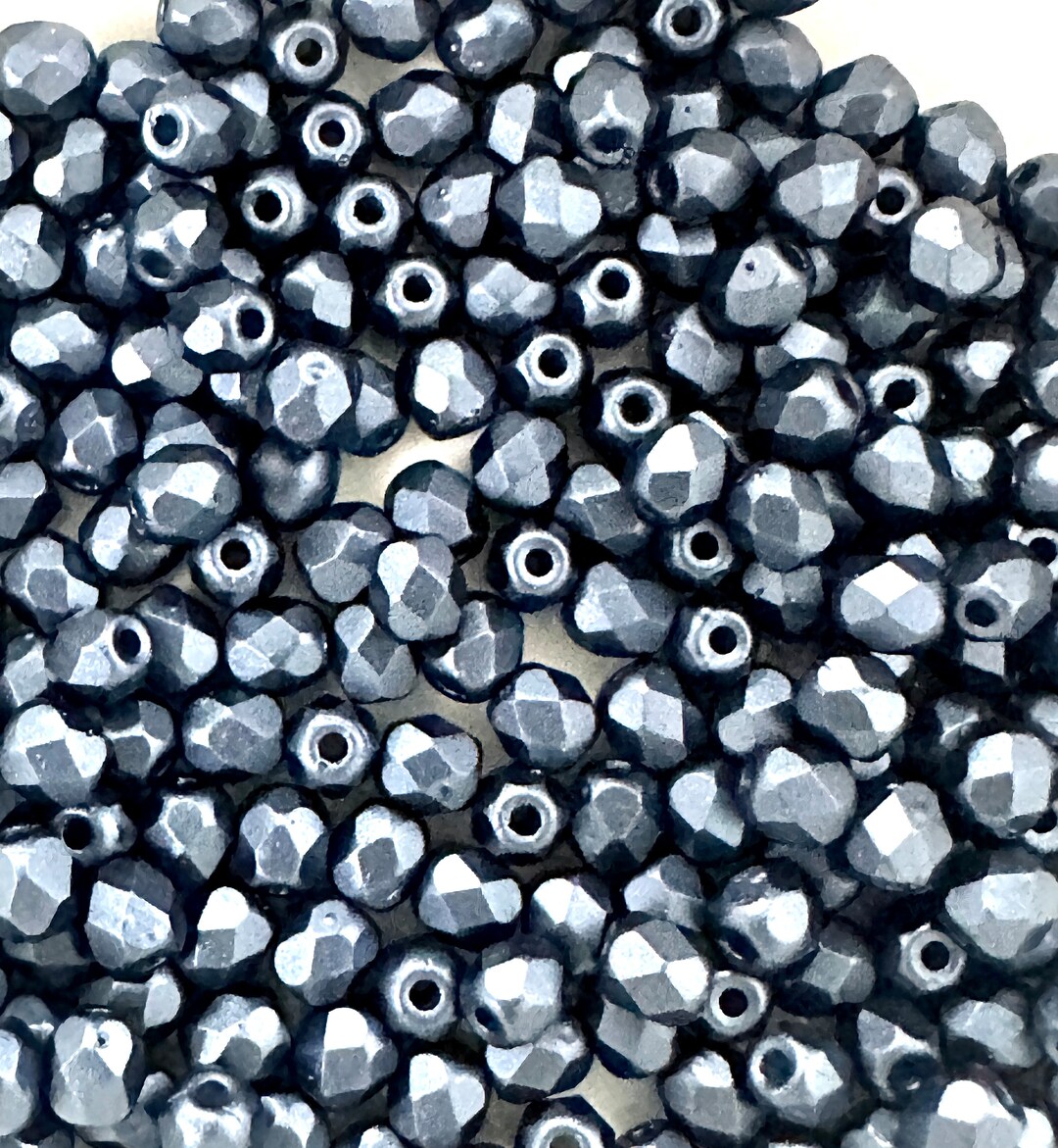 3mm Czech Fire Polish Montana Blue Beads - Round Faceted (50 Beads) - Etsy