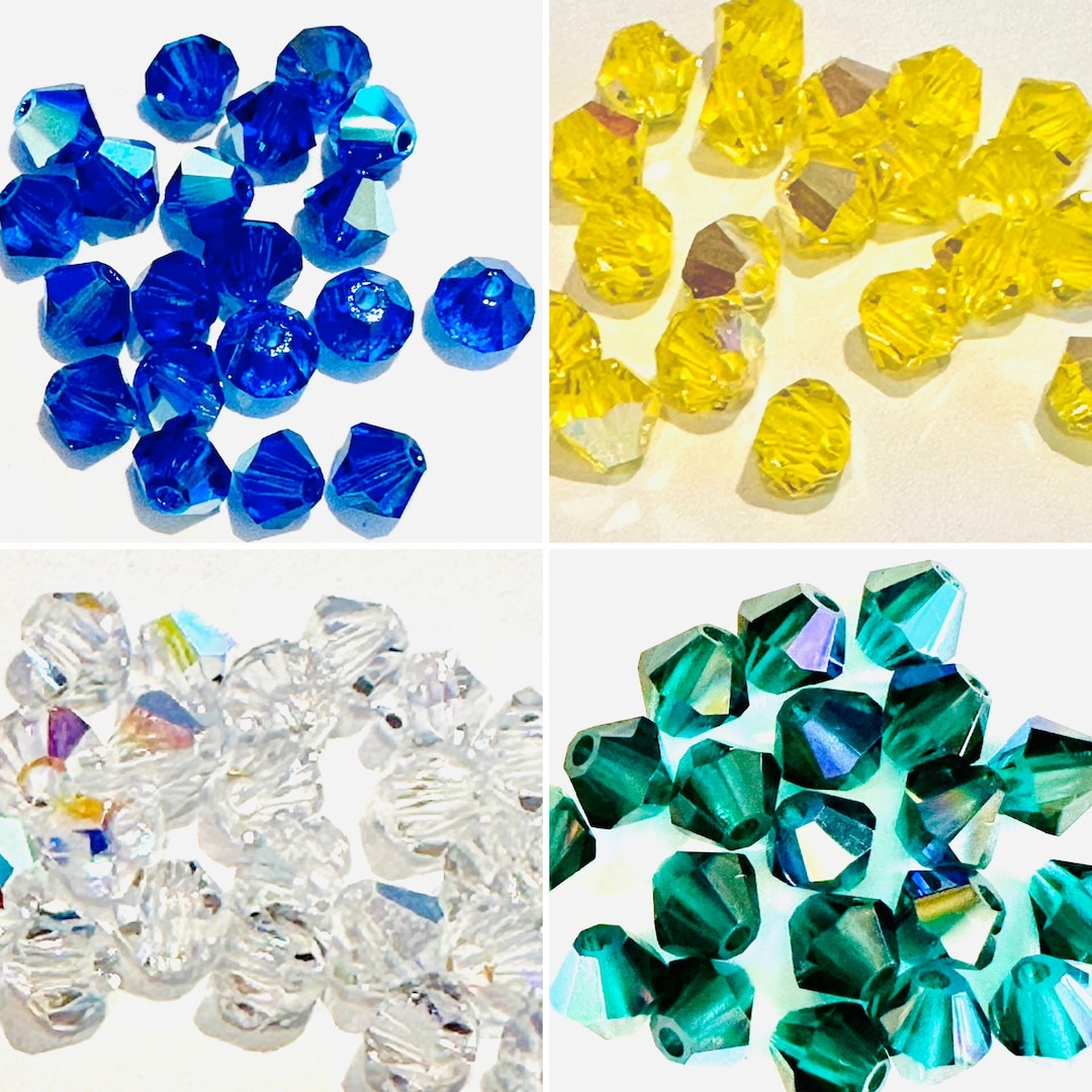 Preciosa 4mm AB Bicones (20 Pieces) - Perfect Alternative to Swarovski ...