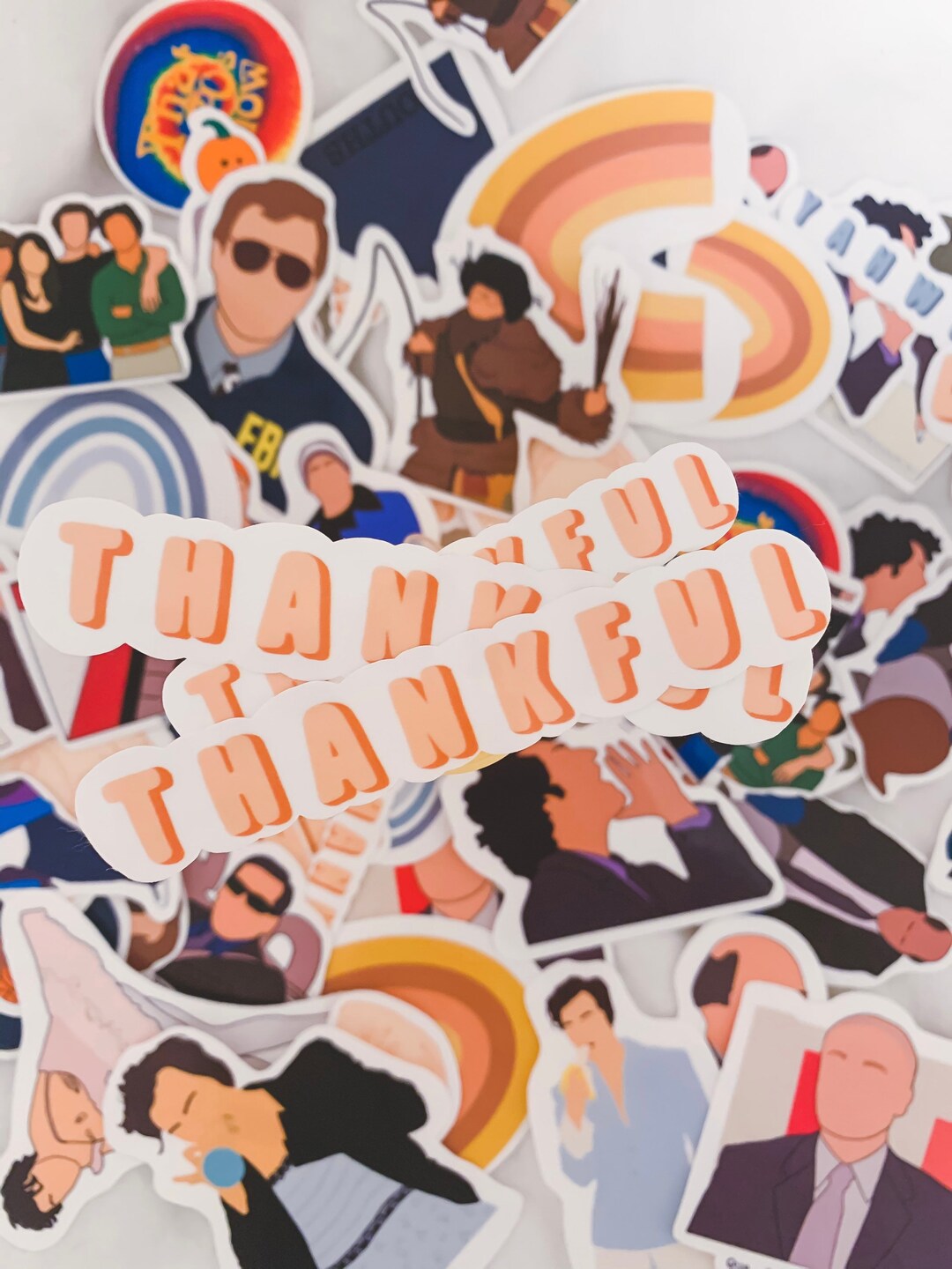 AESTHETIC THANKFUL STICKER Peachy Boho Thankful Sticker - Etsy