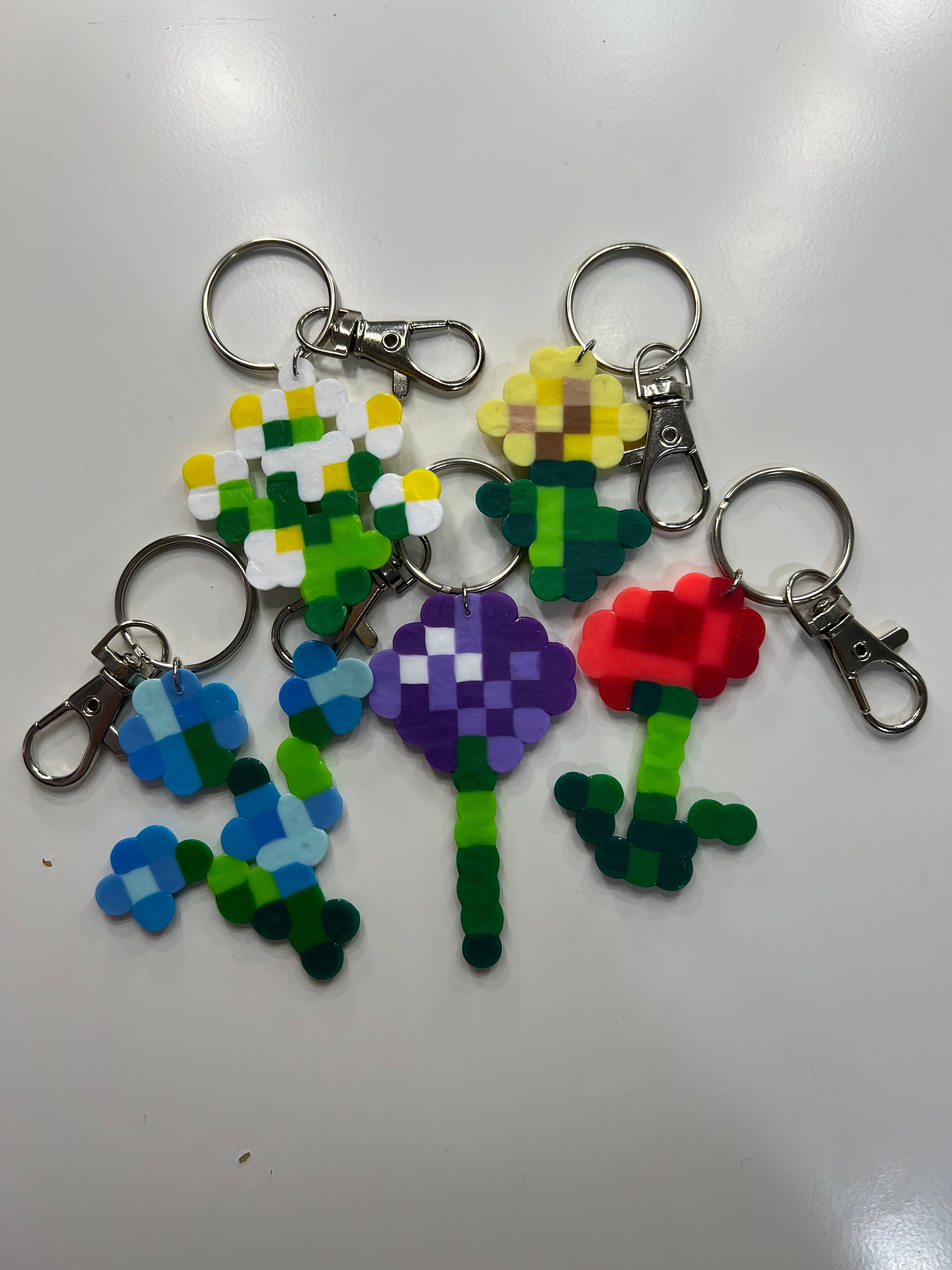 Minecraft Flower Perler Bead Keychain - Etsy