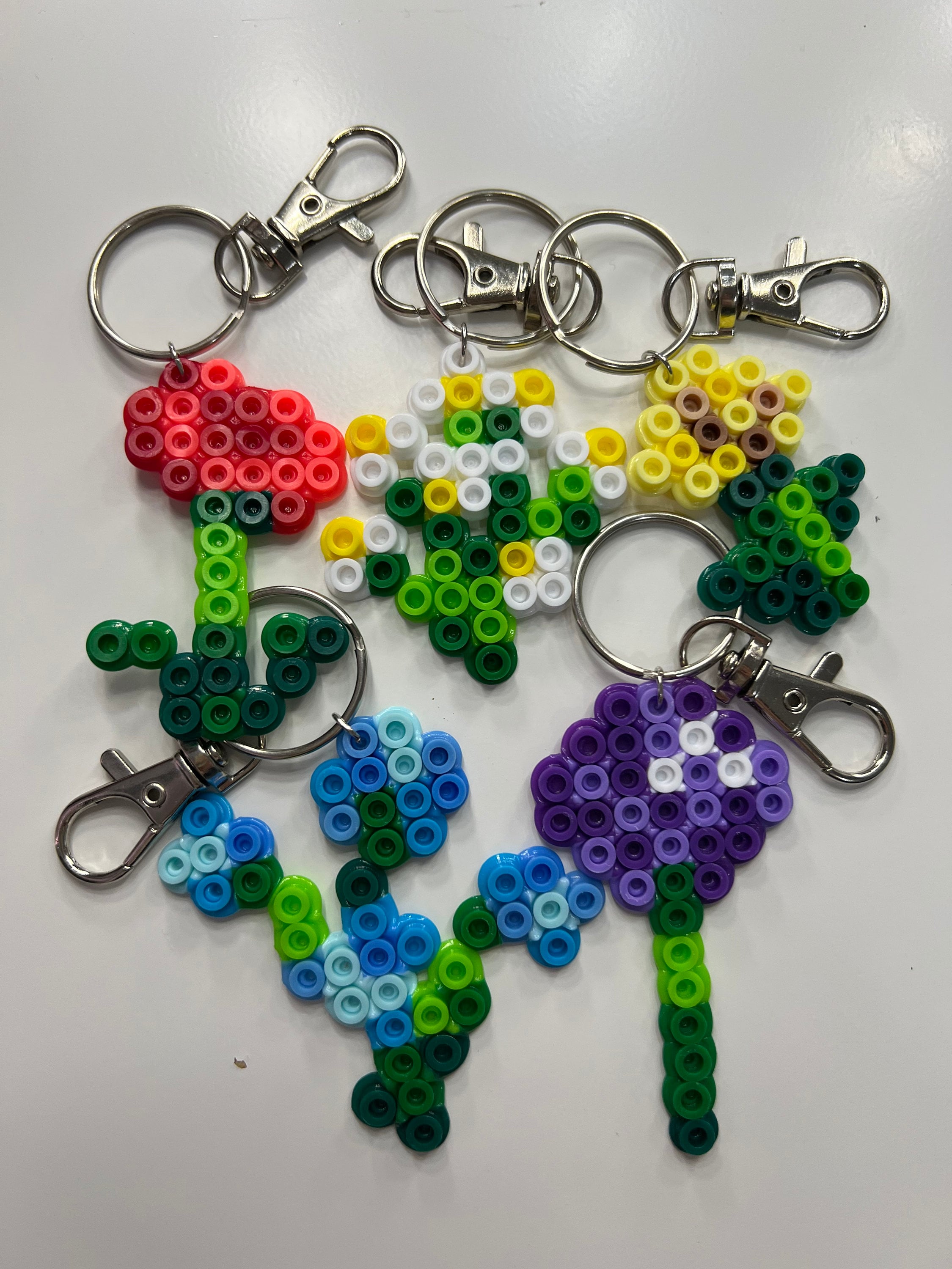 Minecraft Flower Perler Bead Keychain - Etsy