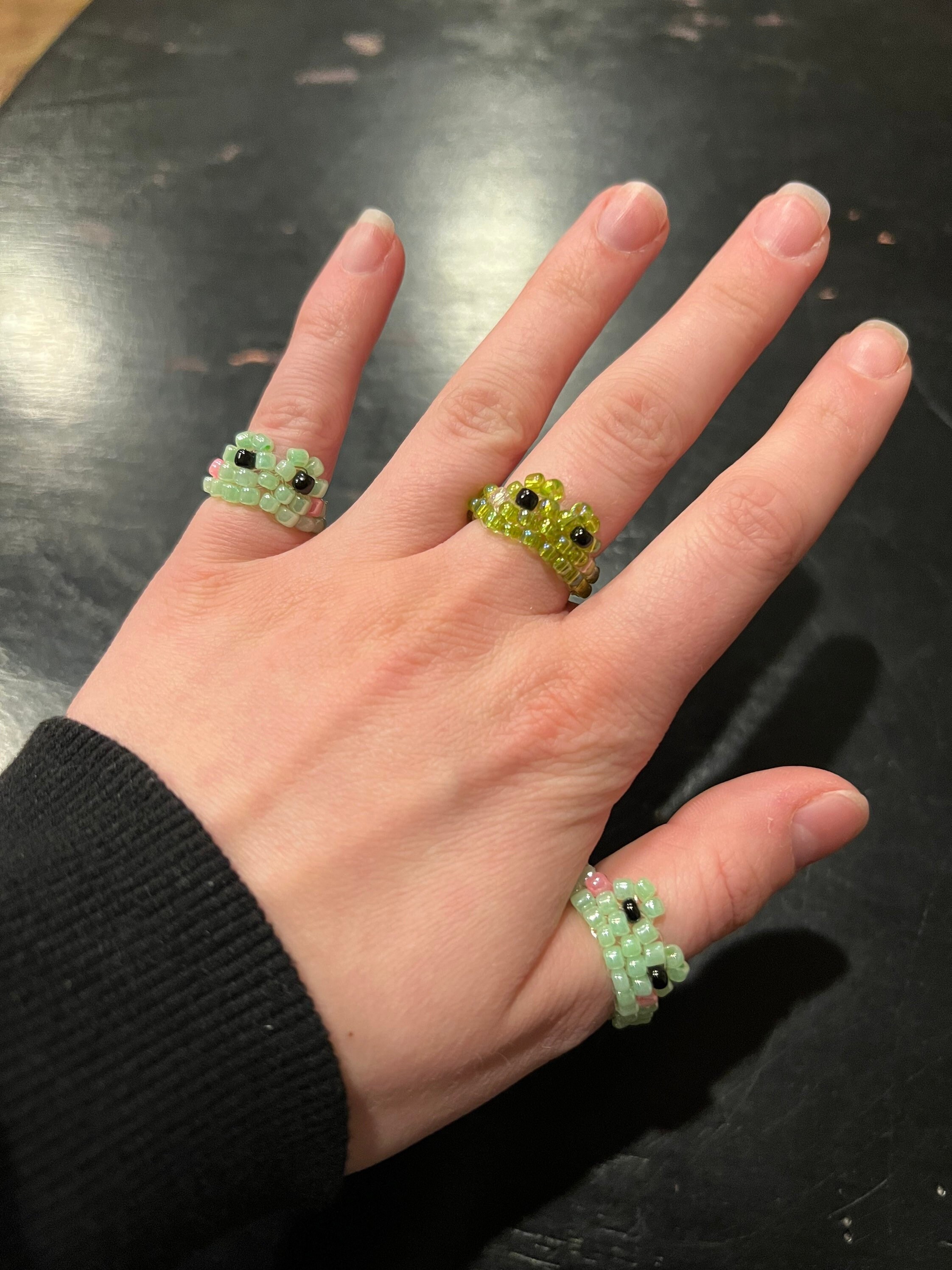 Beaded Frog Rings | Etsy