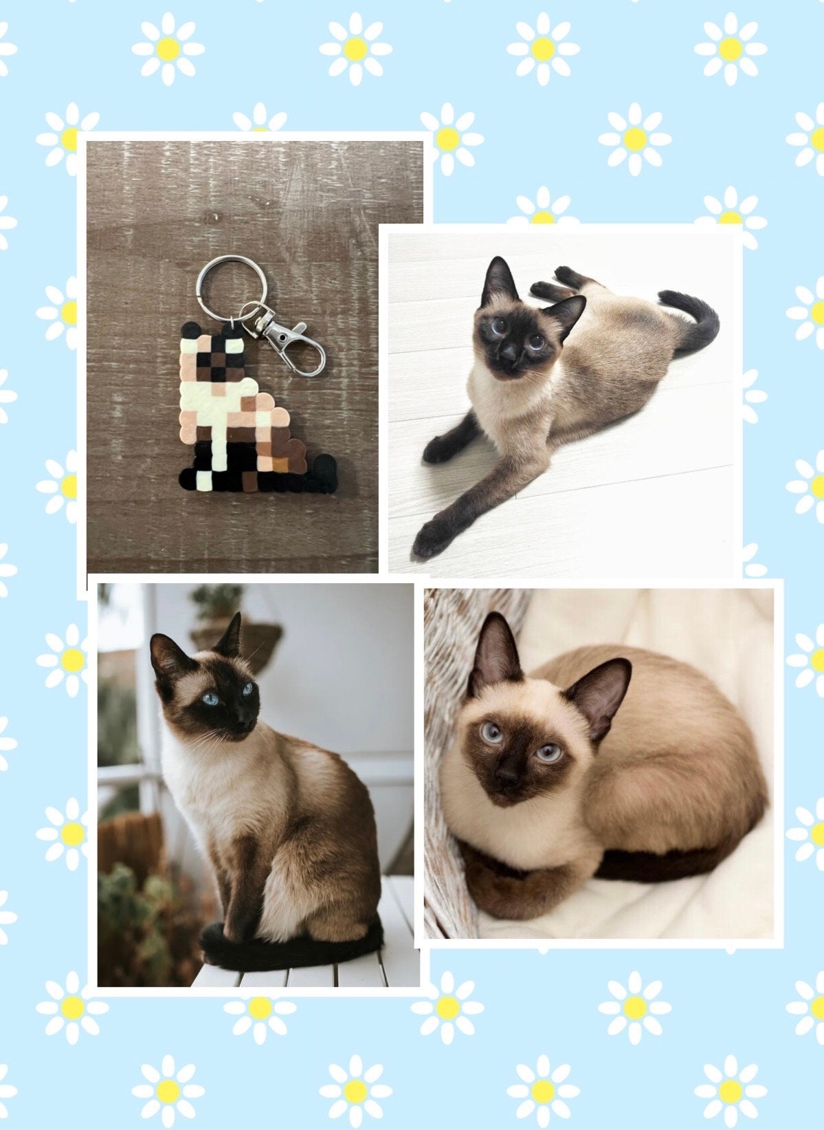 Custom Cat Perler Bead Keychain, Custom Pet Gifts, Handmade Keychains ...