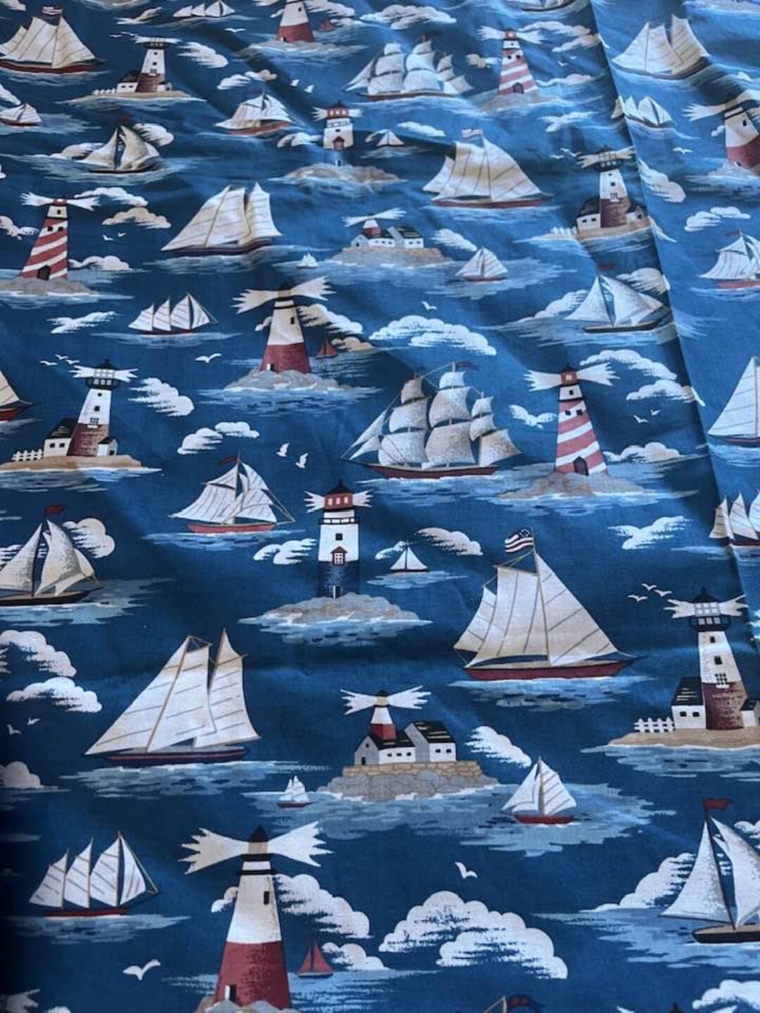 Nautical Themed Fabric by Classic Cottons 1996 - Etsy