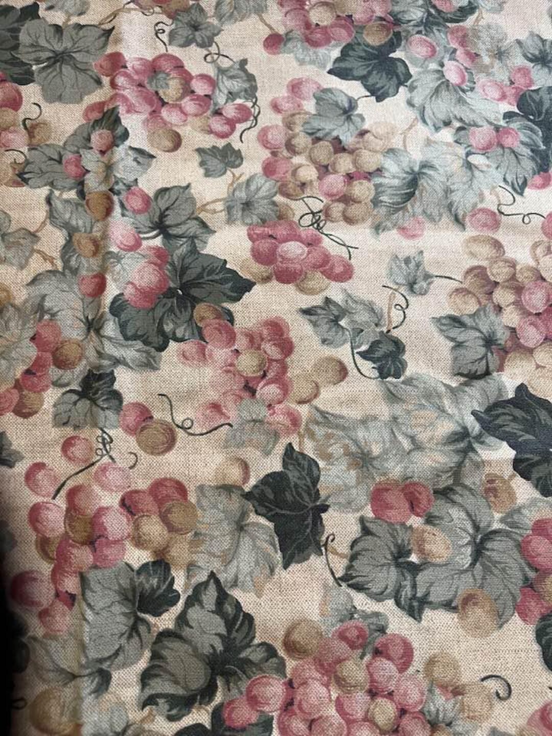 Joan Messmore "muted Grapes on a Vine" Print Fabric by VIP Fabrics and Cranston Print Works - Etsy