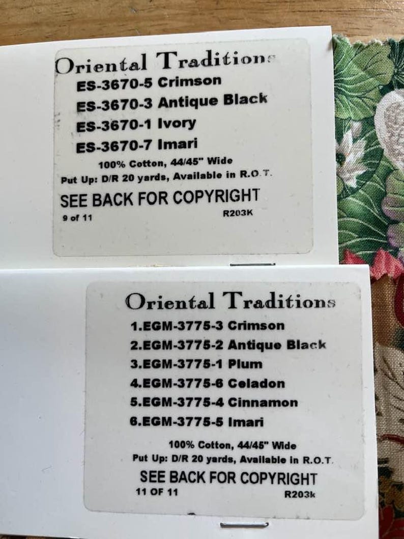 Robert Kaufman oriental Traditions Fabric Sample Packs - Etsy