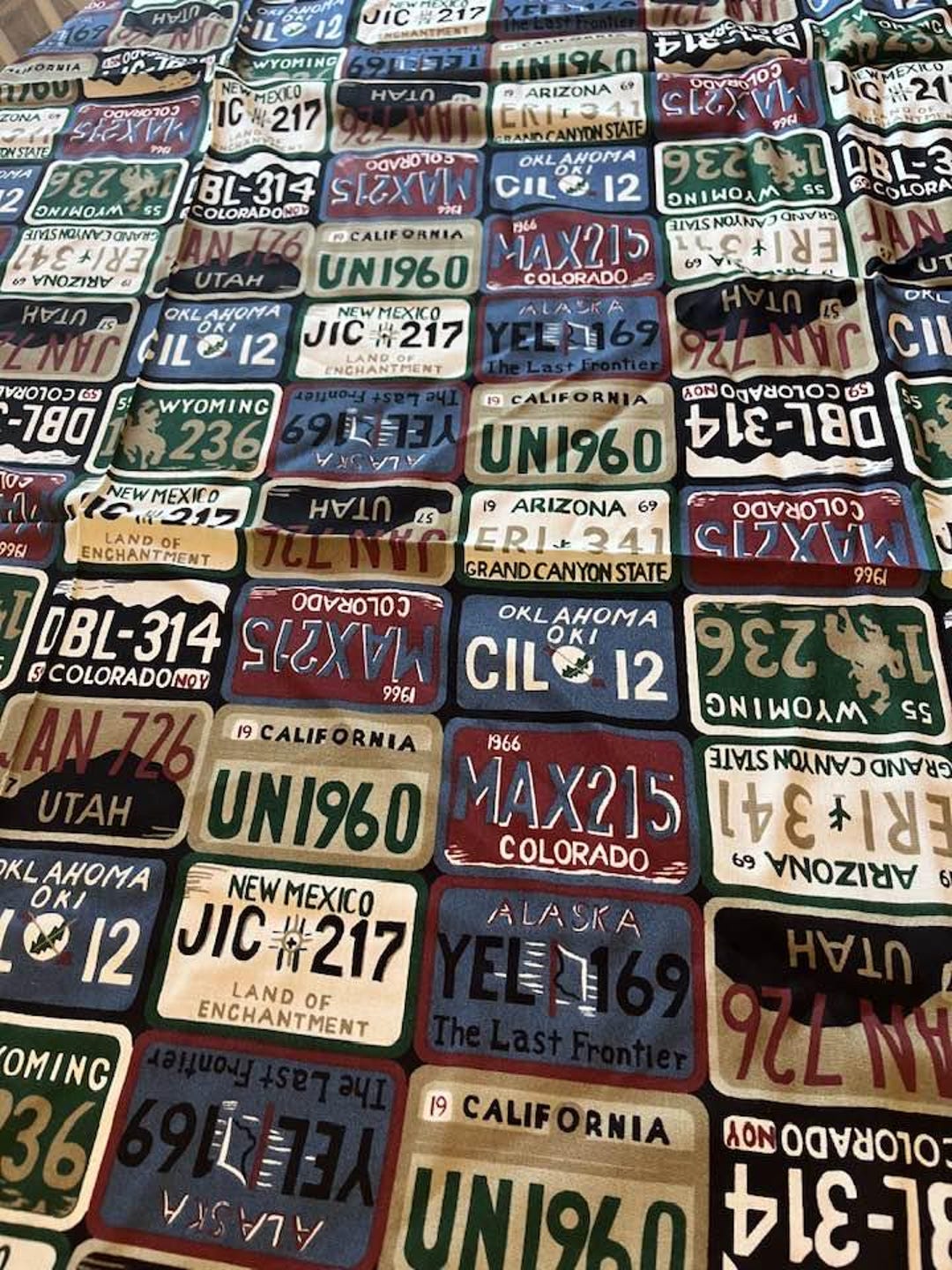 License Plate Fabric - Etsy