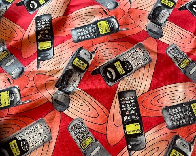 Super Fun Retro Cell Phone Fabric - Etsy