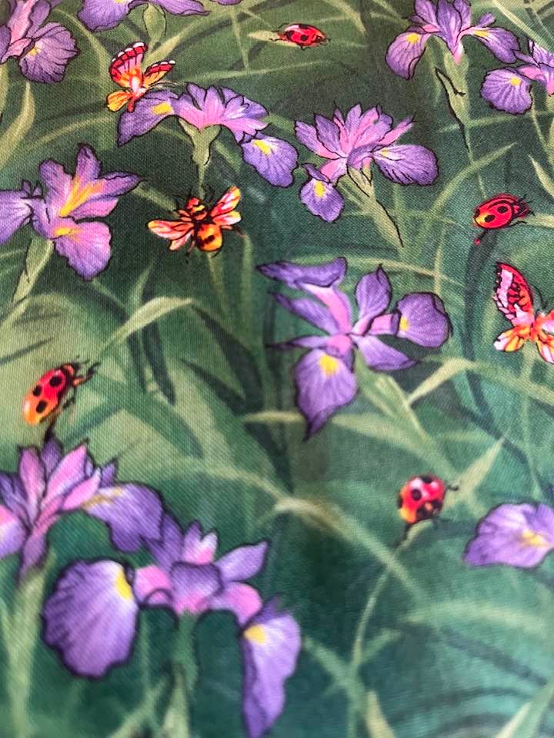 Lady Bugs, Butterflies, Honey Bees and Orchid Fabric- Natures Elements ...