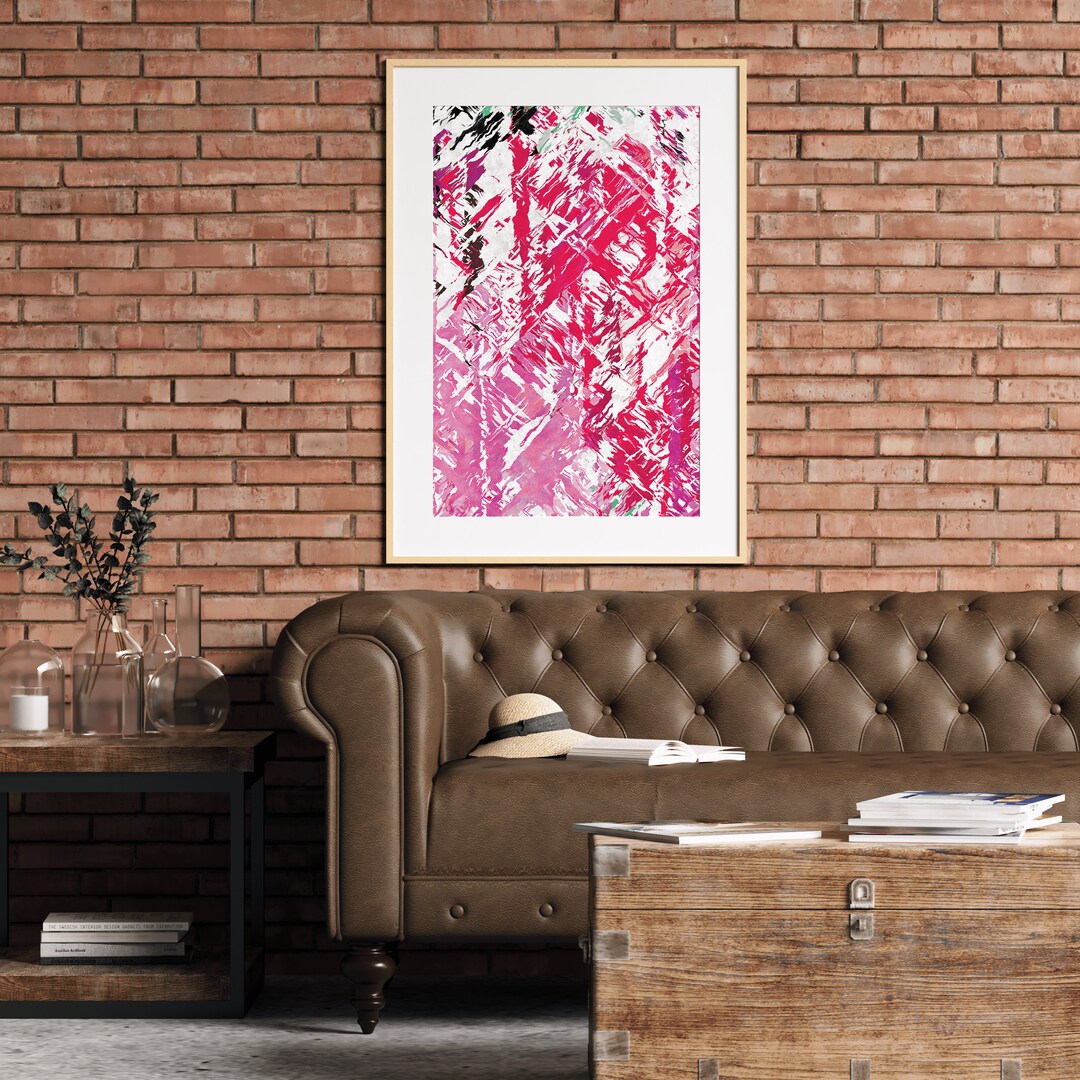 Abstract Digital Wall Painting Pink Spring Color Burst Digital Art ...