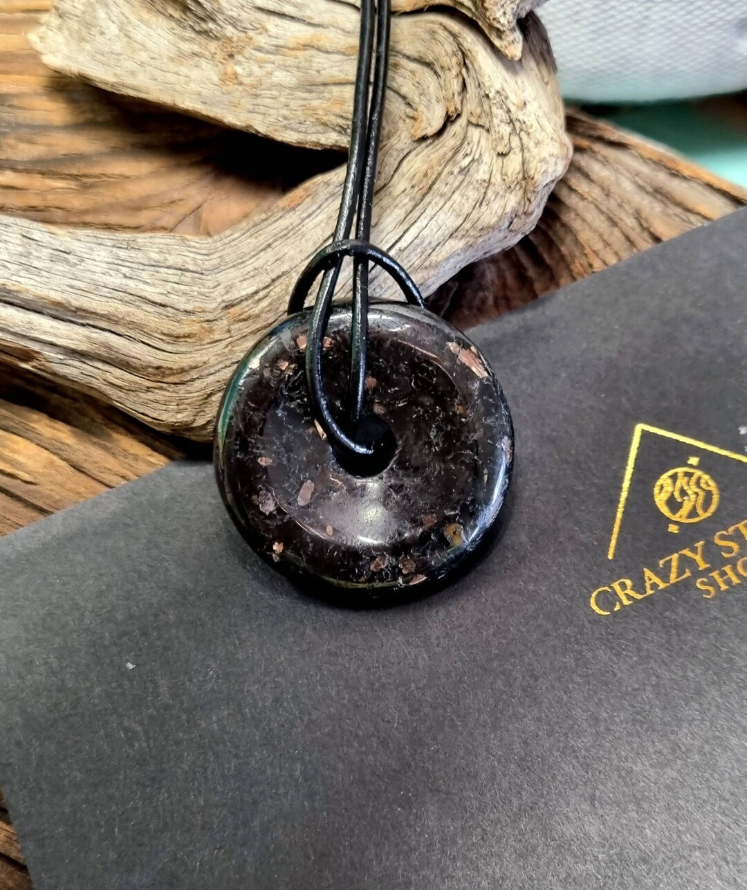 Magischer Nuumit, sehr seltener Stein aus Grönland, Anhänger,Donut 30 x ...