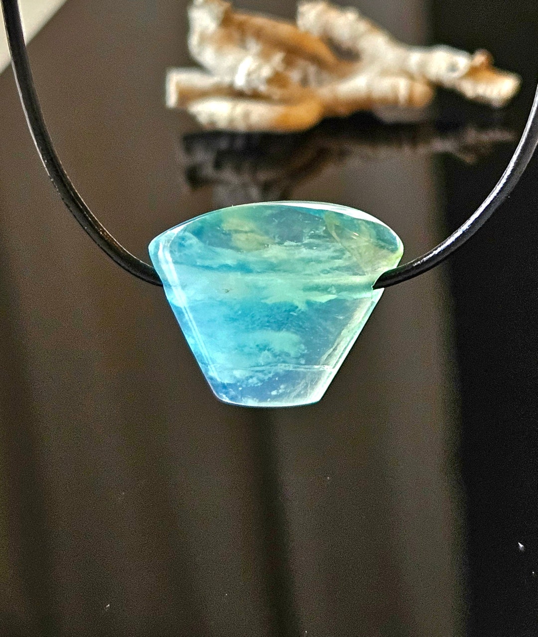 Andean Opal Blue Chrysopal Light Blue Turquoise Pendant, 20 X 25 X 10 ...