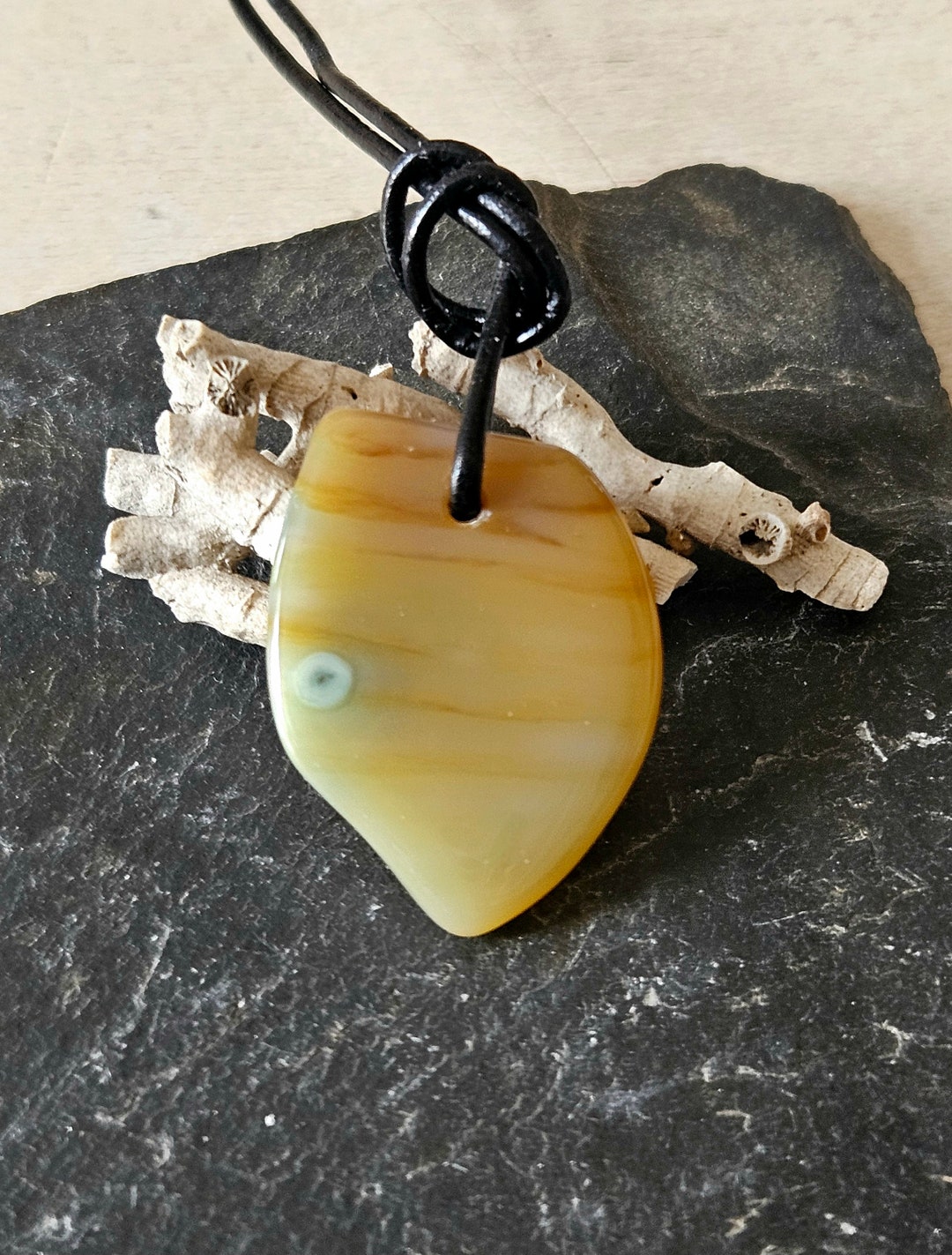 Ozean Jaspis Ocean Jaspis ocean jasper, Anhänger, 30 x 24 x 5 mm, gebohrt an verstellbarem ...