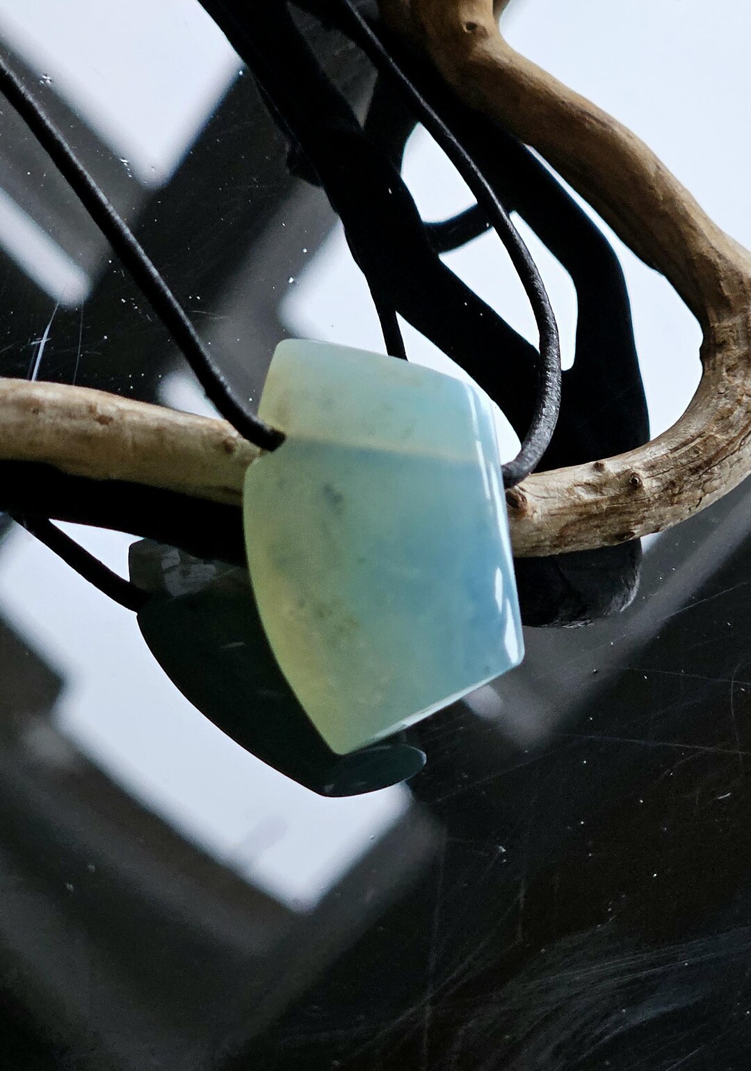 Rare Andean Opal Blue Chrysopal Light Blue Turquoise Pendant, 28 X 23 X ...