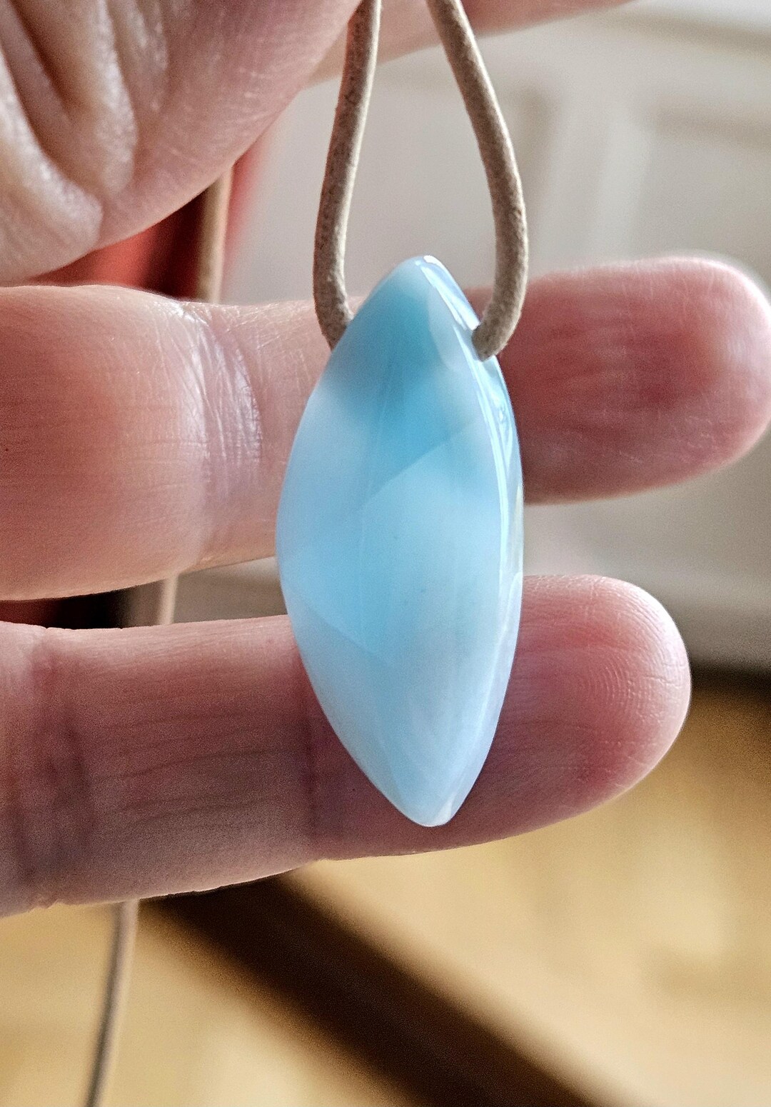Fine Larimar, Atlantis Stone Pendant, 31 X 14 X 7 Mm, Drilled, Larimar ...