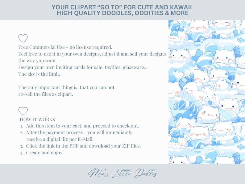 Kawaii Digital Paper Set, Cute Kawaii Patter, Digital Art, Digital ...