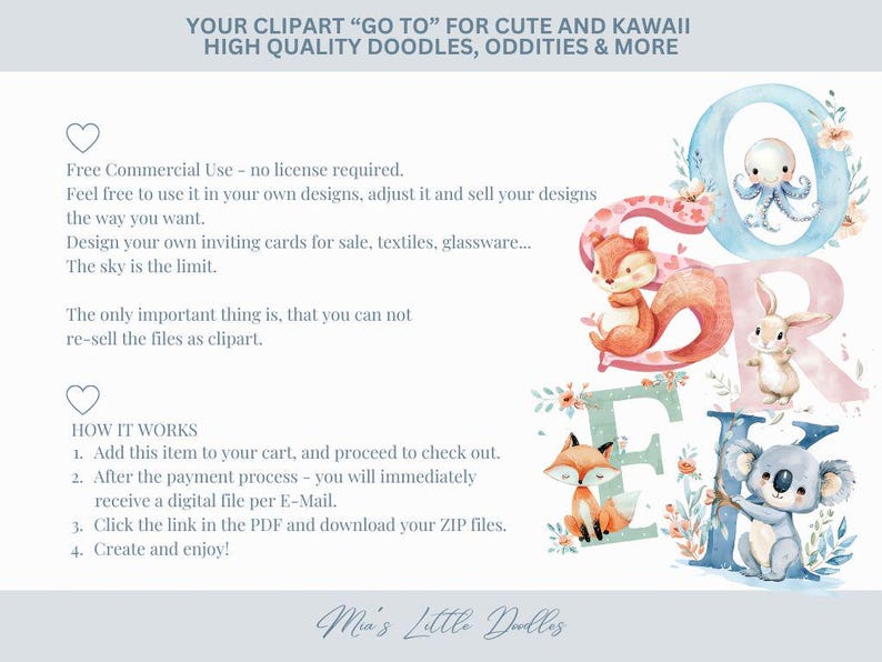 Watercolor Alphabet Animal Clipart, Alphabet Letter Clipart, Nursery ...