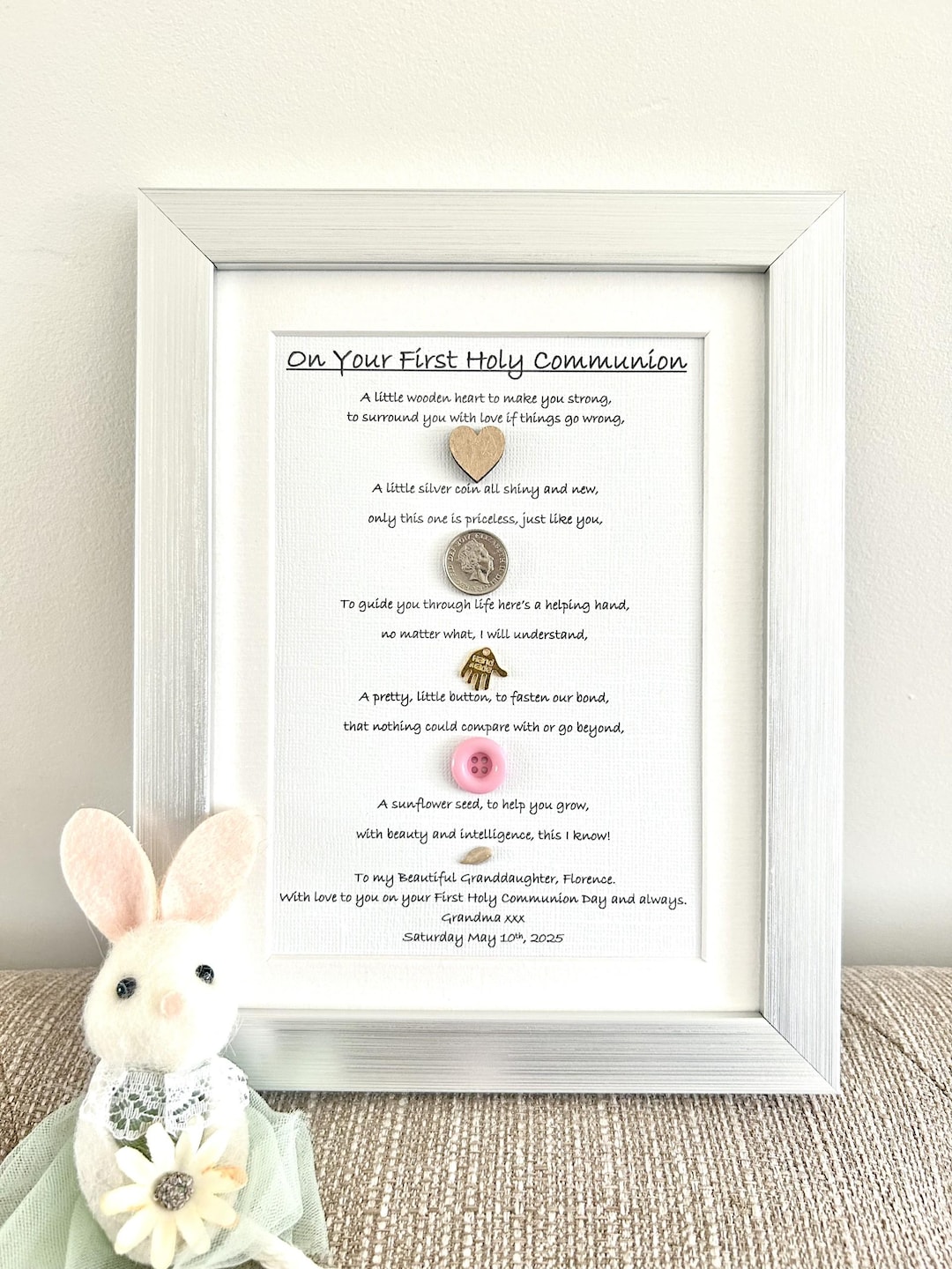 Personalised First Holy Communion Gift, Framed Poem, Girls 1st ...