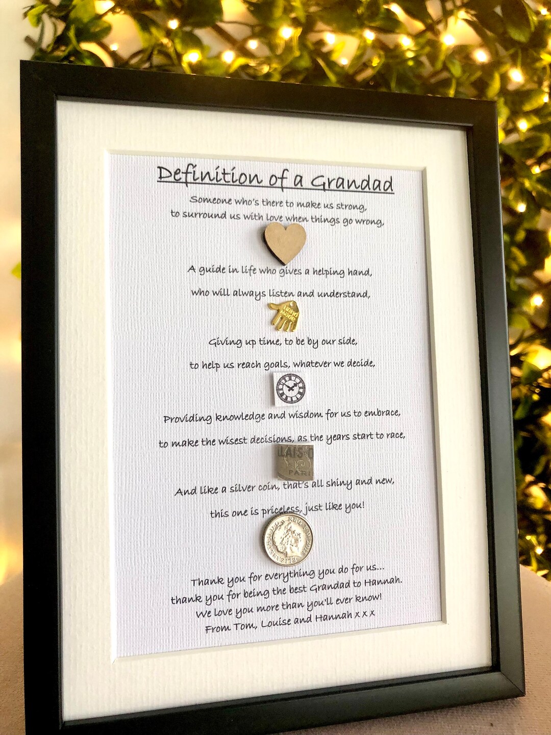 Personalised Grandad Frame, Grandad Meaning, Grandpa Gift, Fathers Day ...