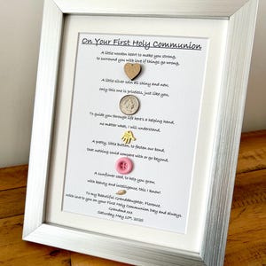 Personalised First Holy Communion Gift, Framed Poem, Girls 1st ...
