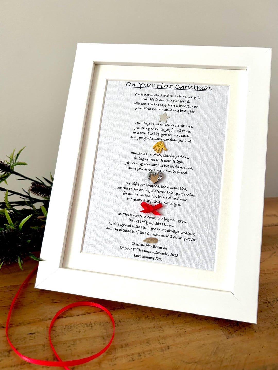 Personalised Baby’s First Christmas Keepsake Framed Gift, Ideal Gift ...