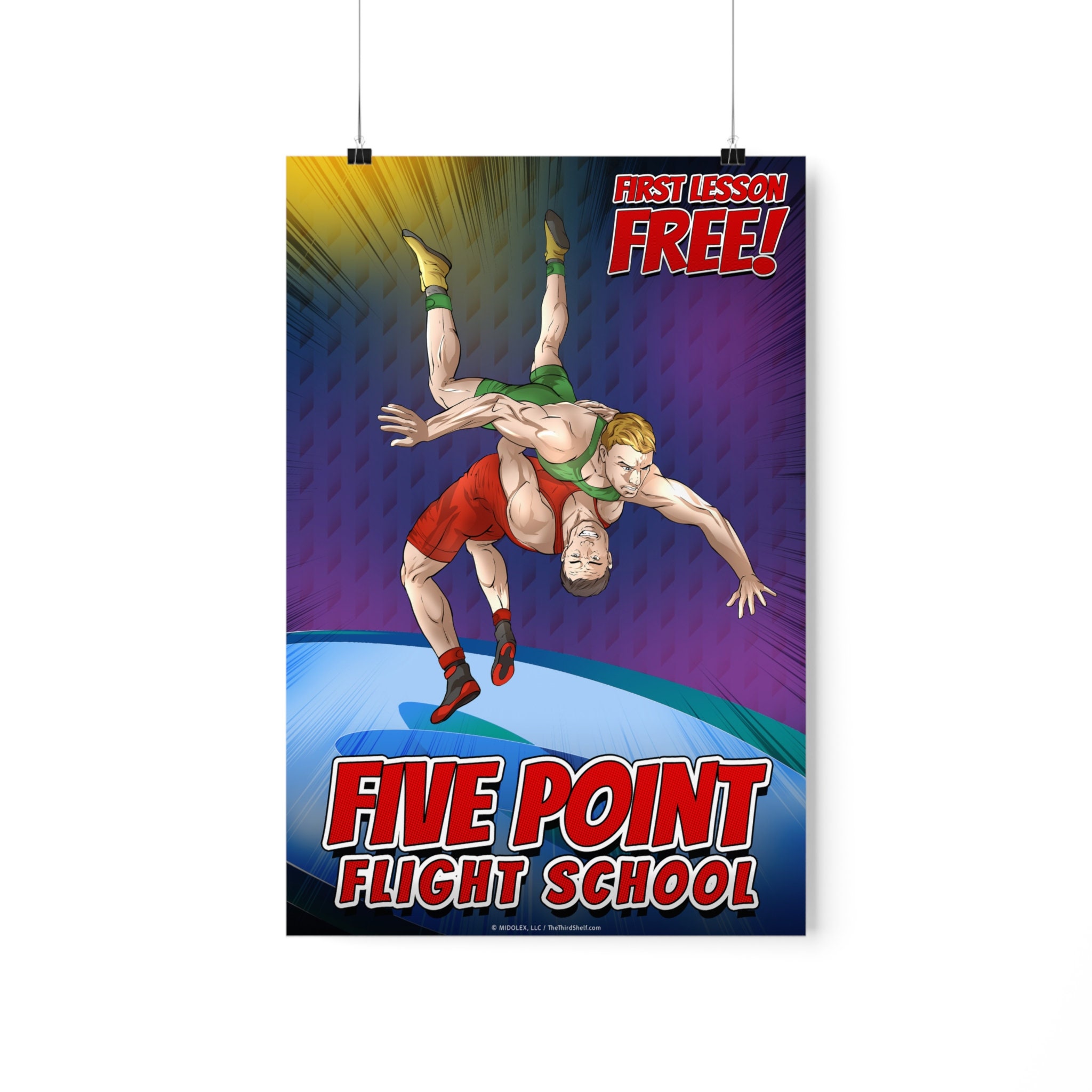 Comic Wrestling Poster-gift for Wrestler-wrestling Coach Gift-freestyle ...