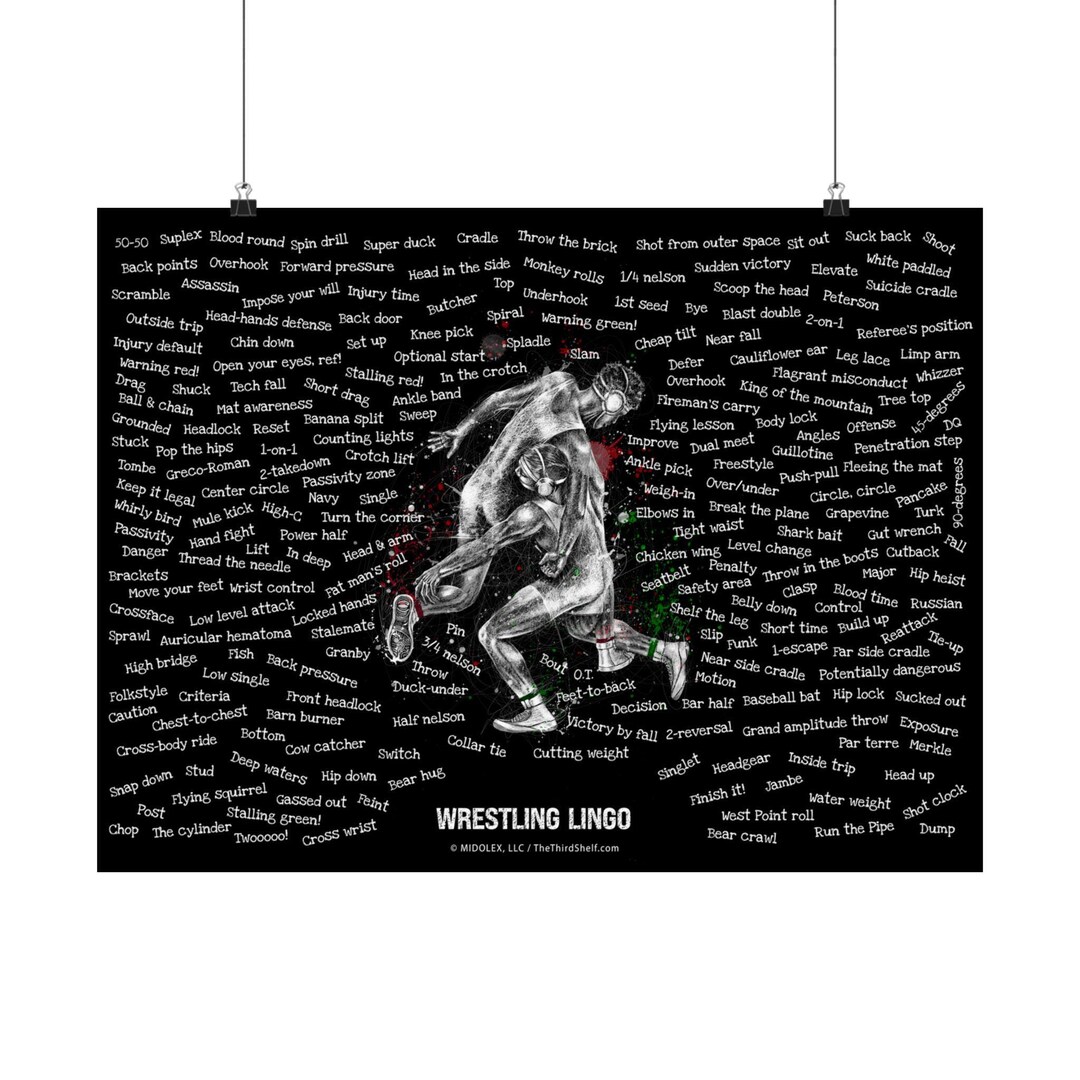 Wrestling Lingo Poster-gift for Wrestler-wrestling Coach Gift-folkstyle ...