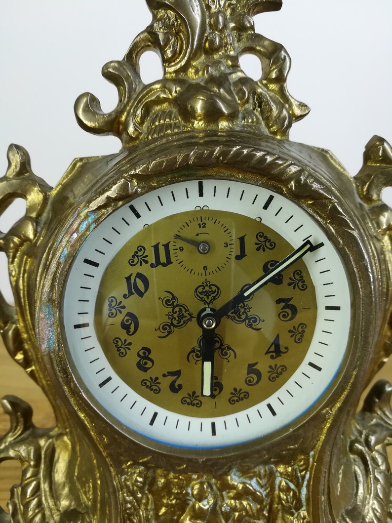 Vintage Brass Clock - Etsy