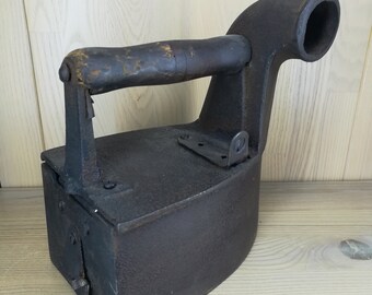 Vintage Large Iron Charcoal Iron Coal Iron Clothes Iron - Etsy