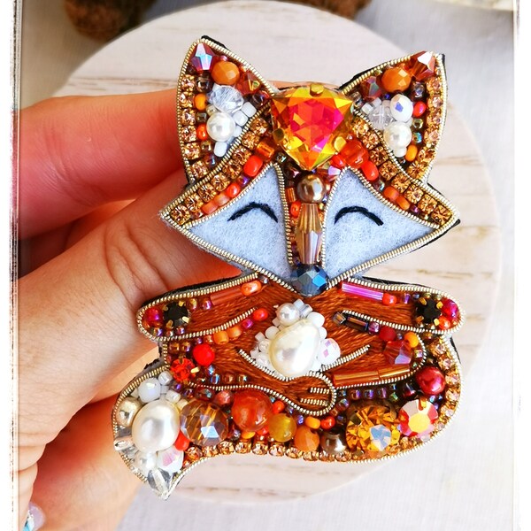 Fox Brooch - Etsy