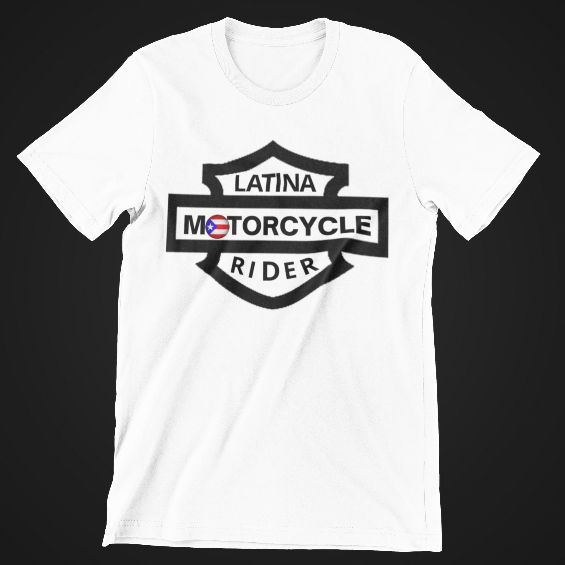 Latina HARLEY Motorcycle Rider Emblem With Puerto Rican Flag T-shirt ...